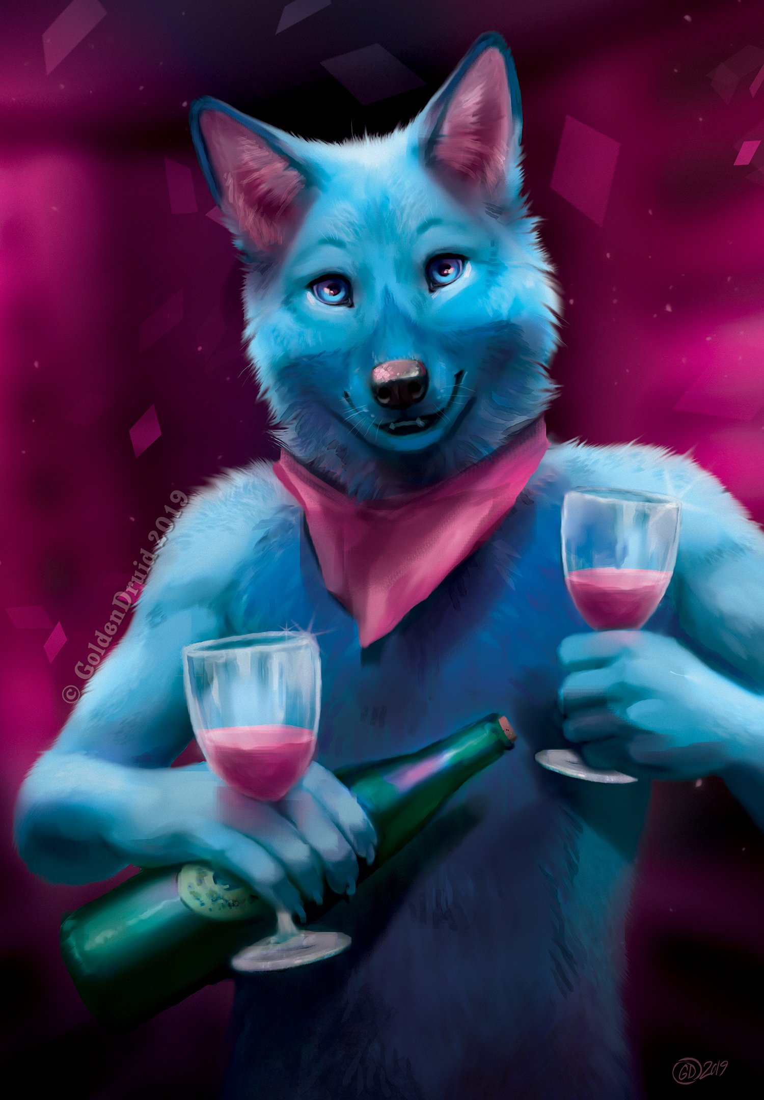 The Big ImageBoard (TBIB) - 2019 5 fingers alcohol anthro beverage blue body blue eyes blue fur ...