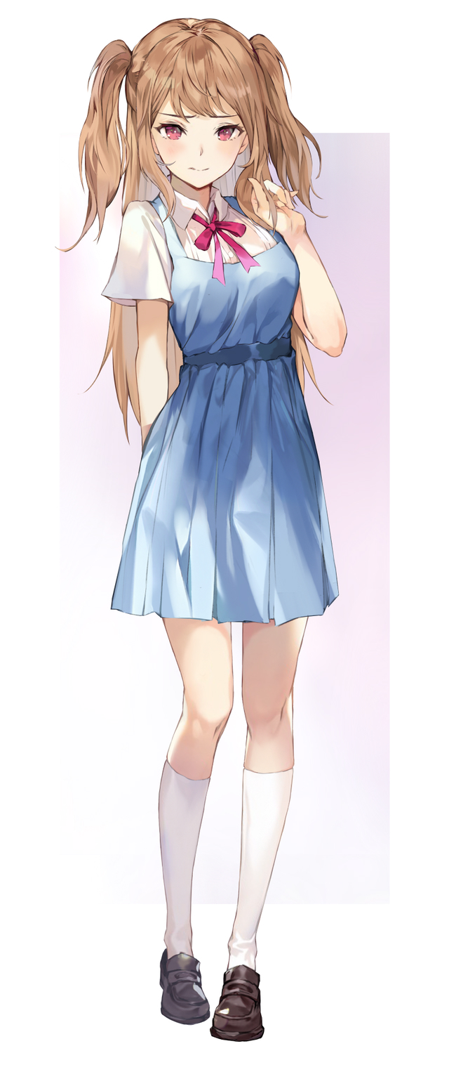 The Big ImageBoard (TBIB) - 1girl 3: aimee (emi) arm behind back blue ...