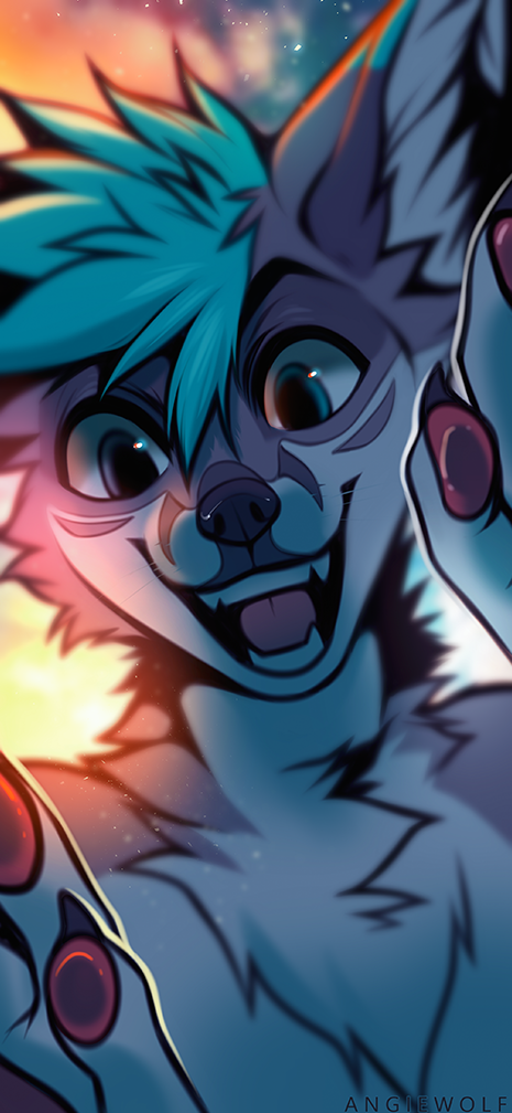 The Big ImageBoard (TBIB) - angiewolf blue hair canid canine digital media (artwork) fingers ...