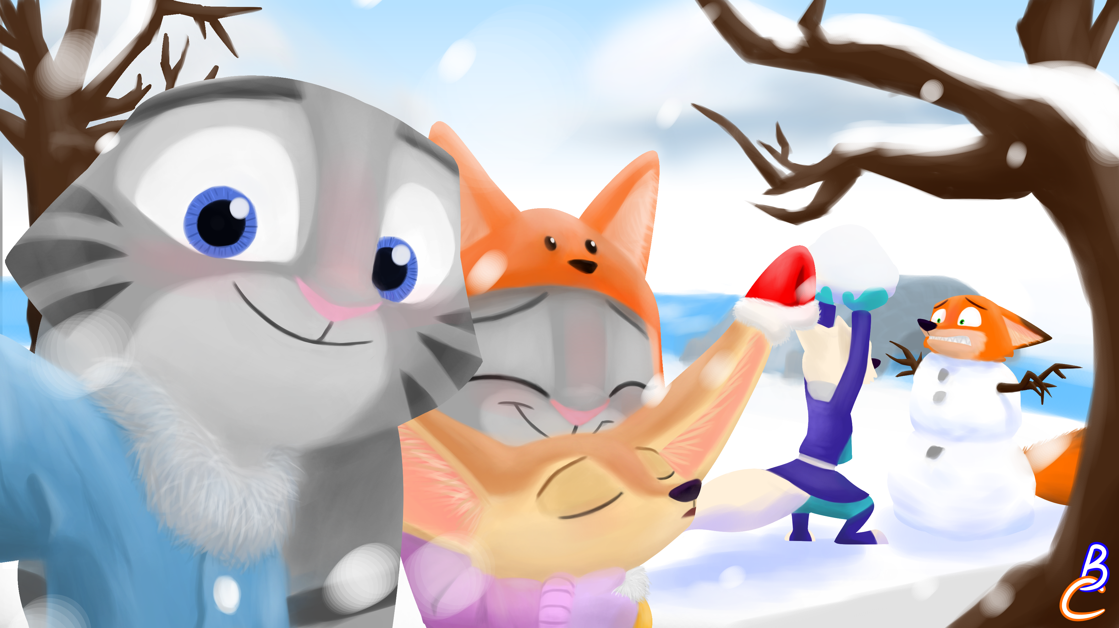 The Big ImageBoard (TBIB) - absurd res ambiguous gender anthro arctic fox blue eyes canid canine ...