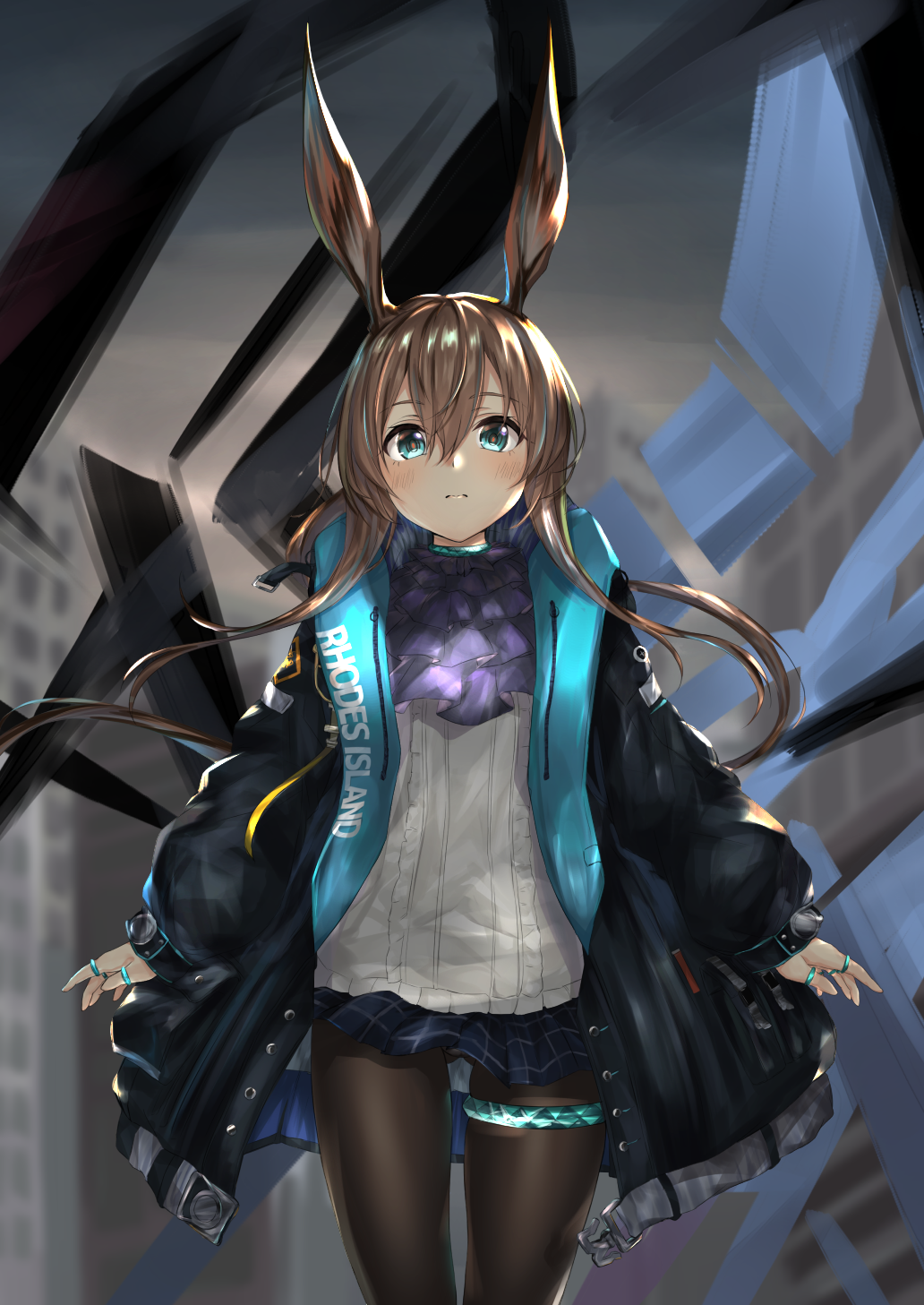 The Big ImageBoard (TBIB) - 1girl amiya (arknights) animal ears arknights ascot bangs black ...