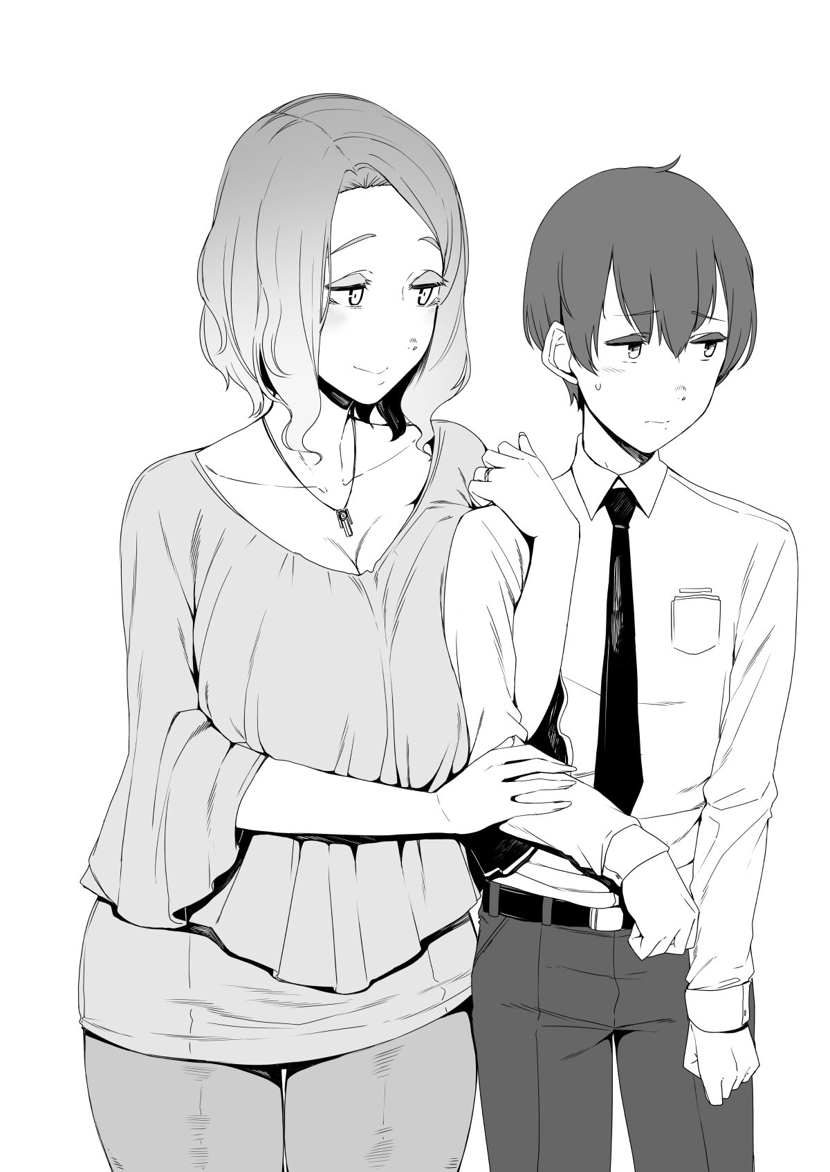 The Big ImageBoard (TBIB) - 1boy 1girl age difference arm hug belt blush breast press breasts ...