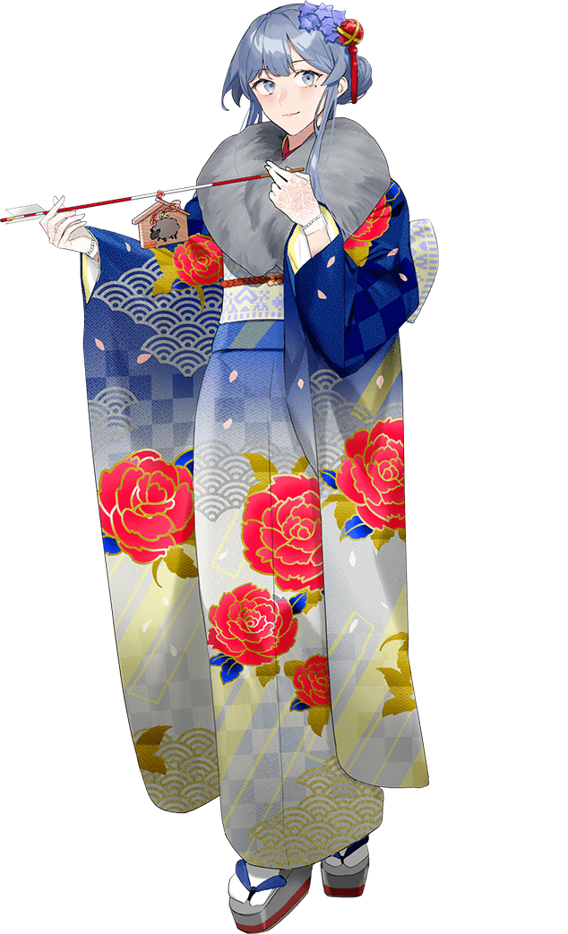 The Big ImageBoard (TBIB) - 1girl arrow (projectile) blue eyes blue hair blue kimono drew ...