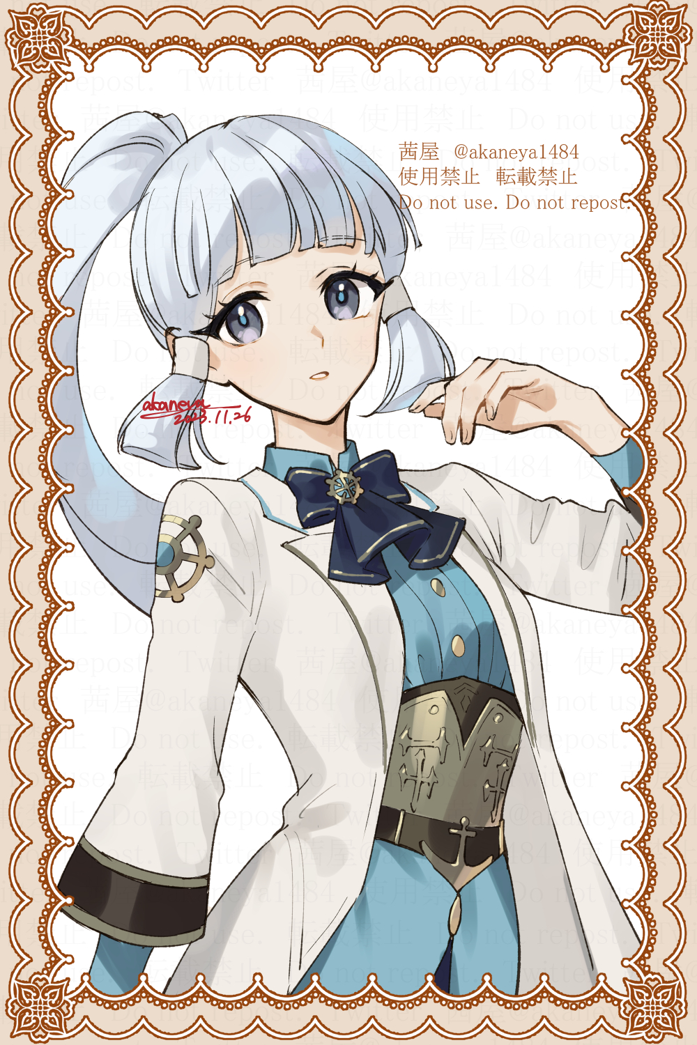 The Big ImageBoard (TBIB) - 1girl artist name blue bow blue bowtie blue dress blue eyes blunt ...