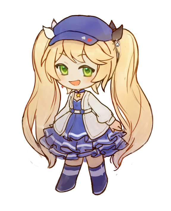 The Big ImageBoard (TBIB) - 1girl blonde hair blue dress blue hat boots chibi dokibird (vtuber ...