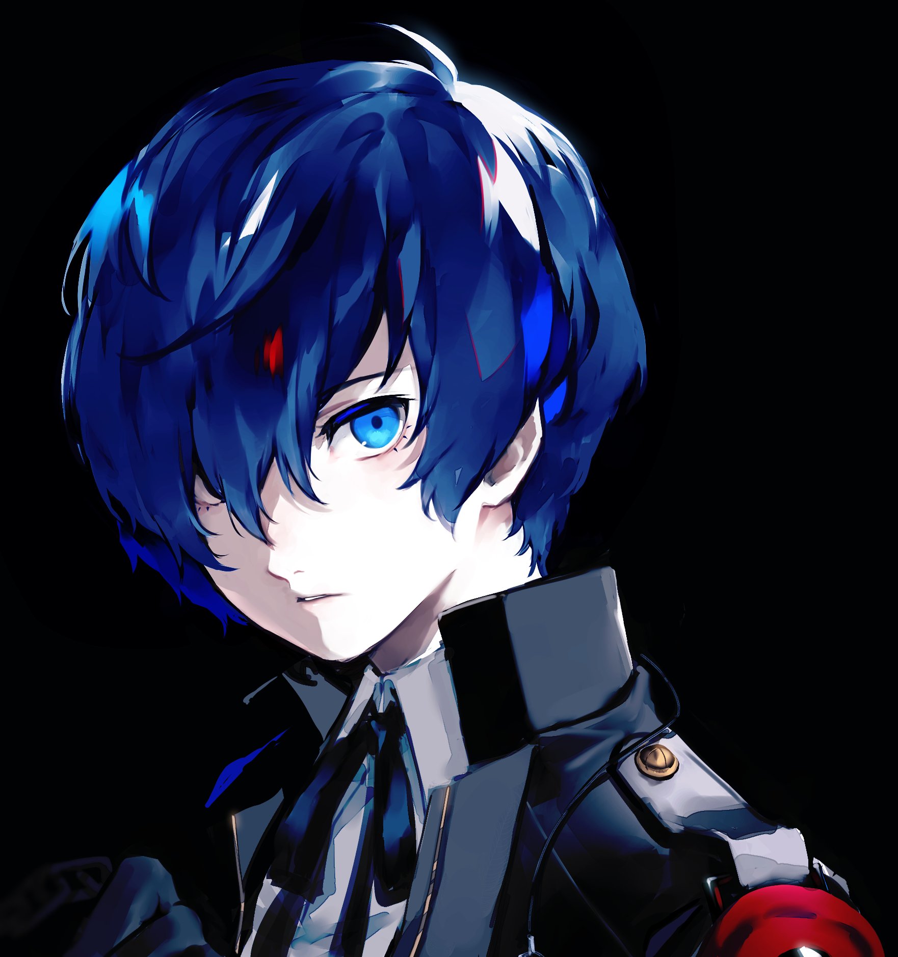 The Big ImageBoard (TBIB) - 1boy armband black background black jacket ...