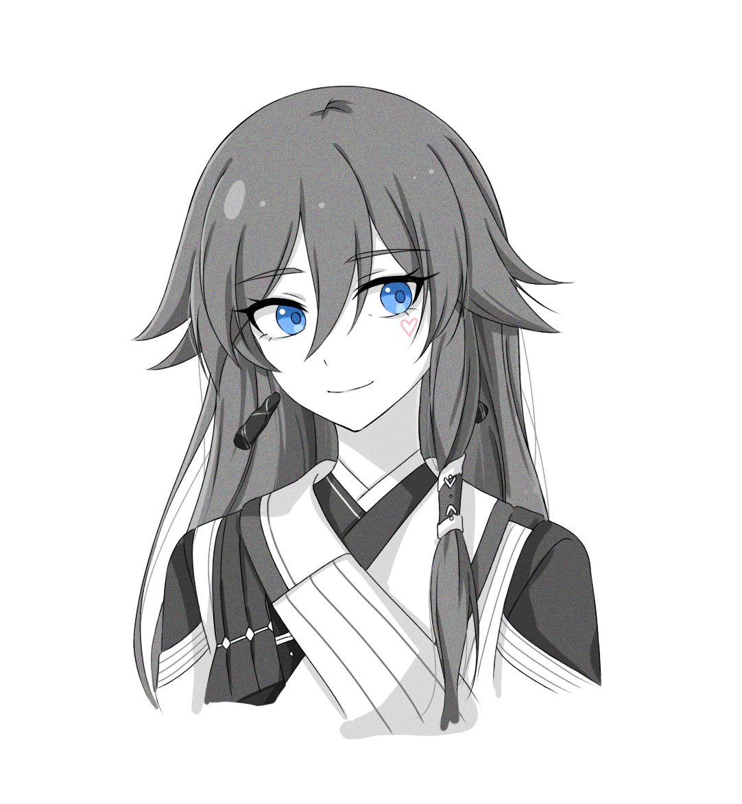 The Big ImageBoard (TBIB) - 1girl blue eyes closed mouth cropped torso ...