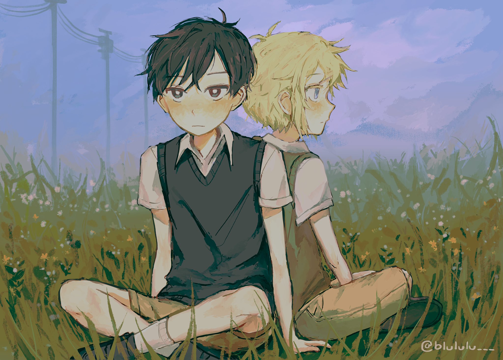 The Big ImageBoard (TBIB) - 2boys basil (faraway) (omori) basil (omori) black eyes black ...