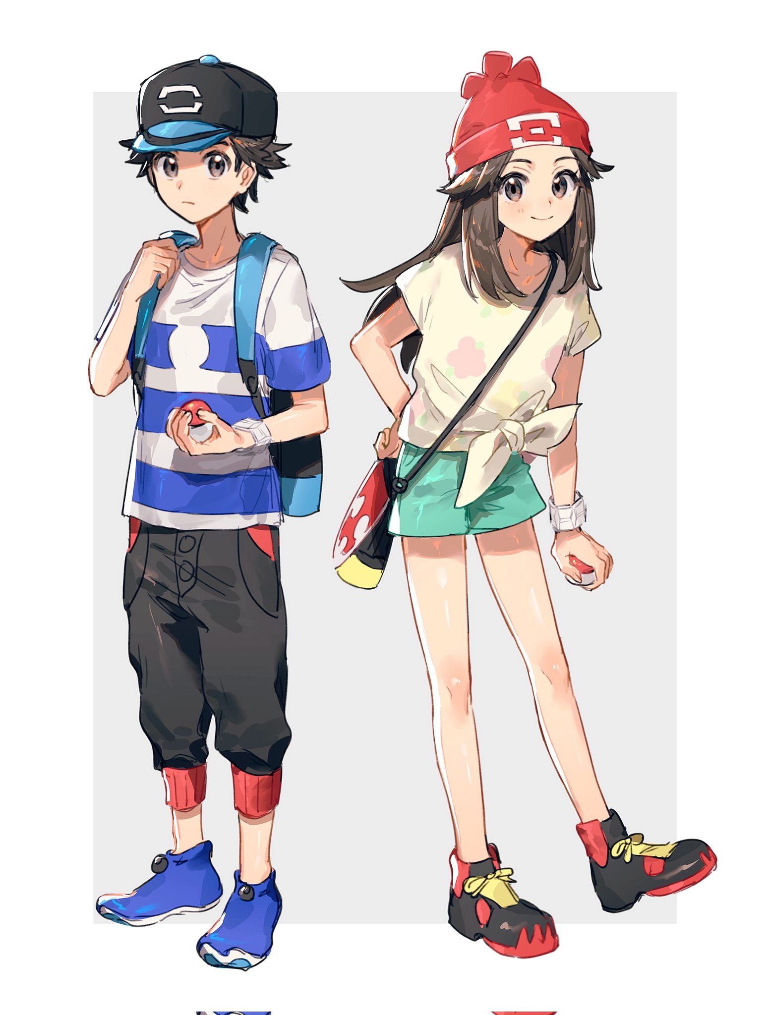 The Big ImageBoard (TBIB) - 1boy 1girl backpack bag baseball cap beanie ...