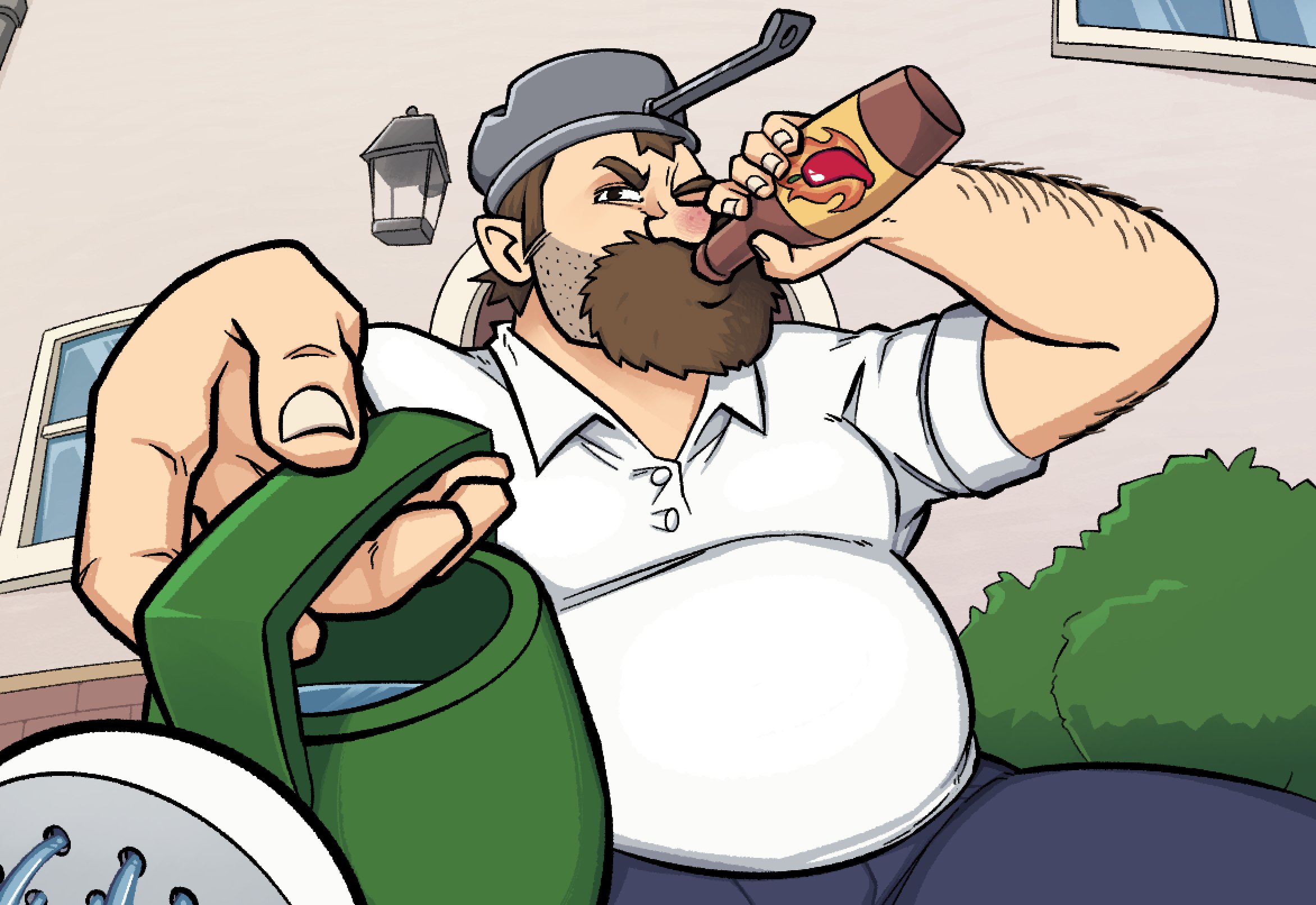 The Big ImageBoard (TBIB) - 1boy agal1502 beard beer bottle bottle ...