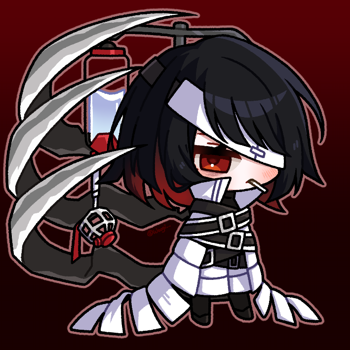 The Big ImageBoard (TBIB) - 1girl bandage over one eye black hair blush ...