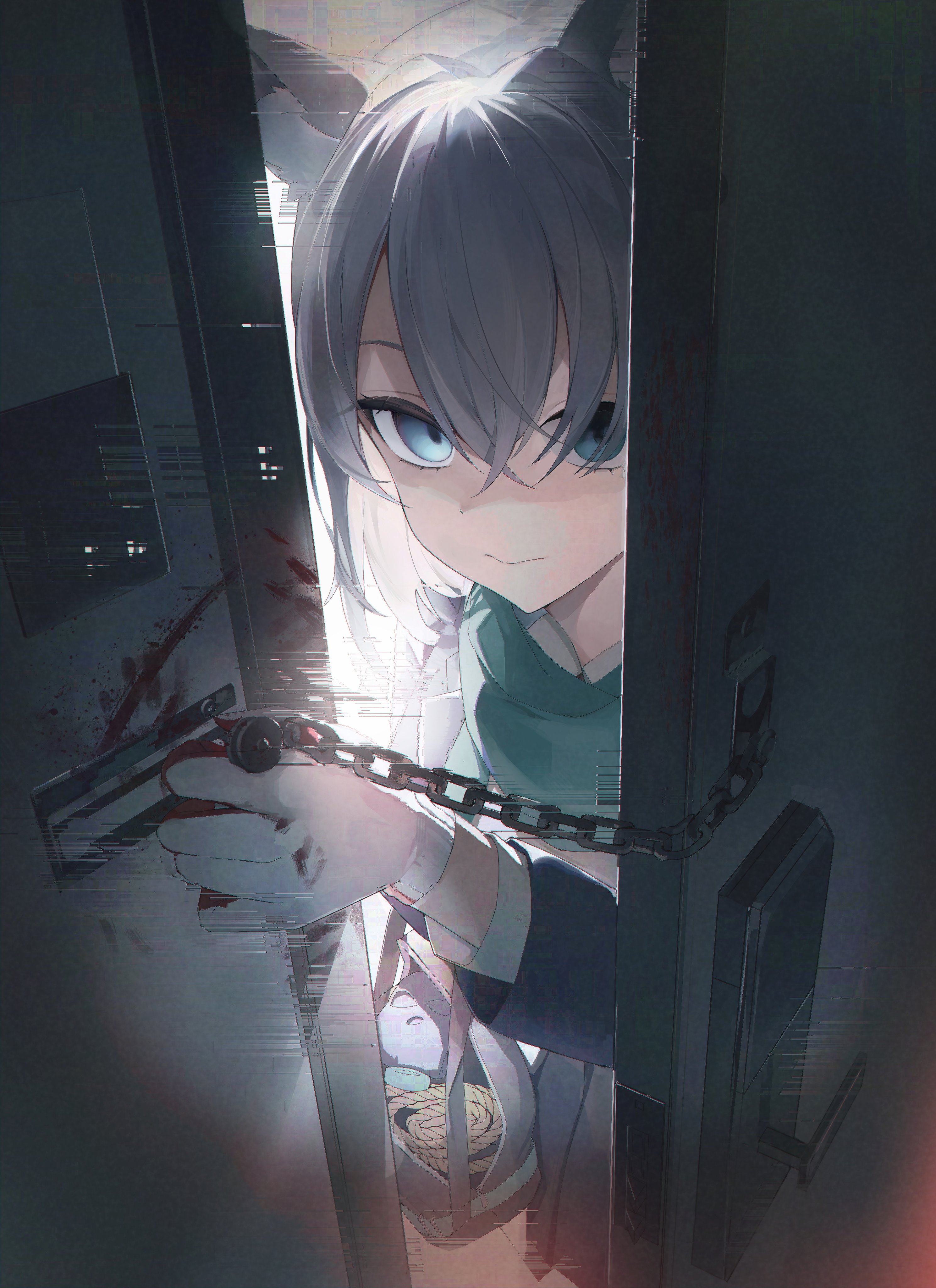 The Big ImageBoard (TBIB) - 1girl absurdres animal ears bag black skirt blood blood on hands ...