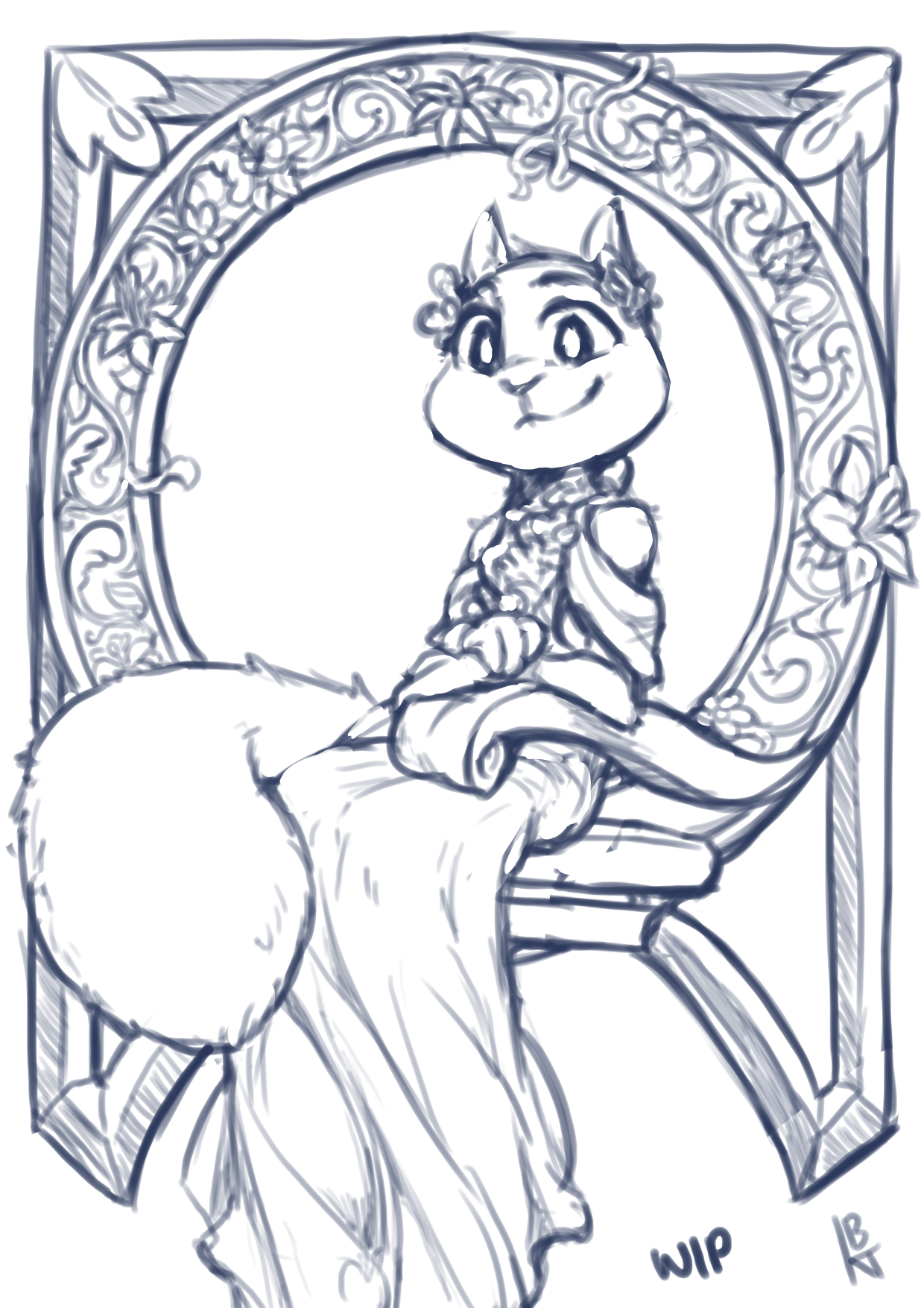 The Big ImageBoard (TBIB) - 2020 accessory ambiguous gender anthro art nouveau blue and white ...