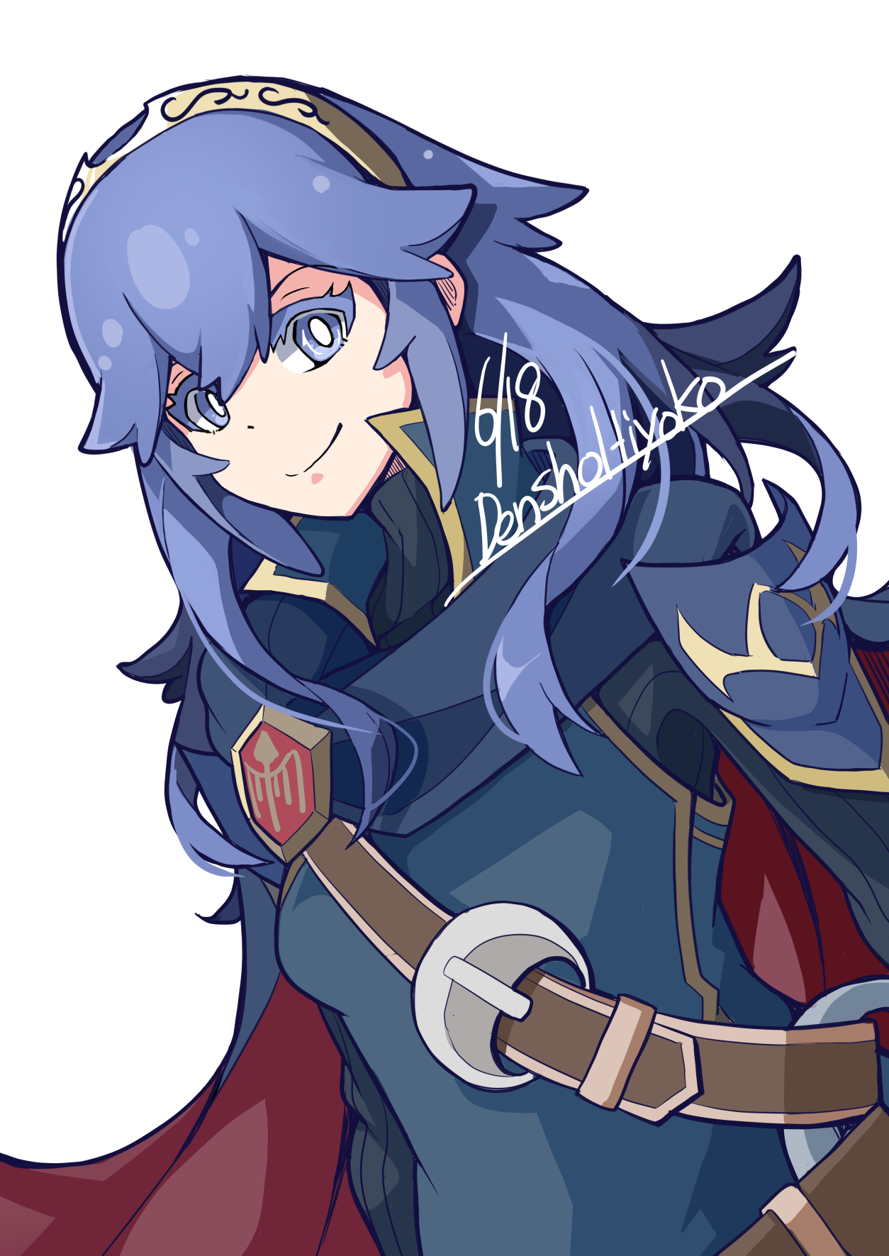 The Big ImageBoard (TBIB) - 1girl armor blue eyes blue hair cape closed ...