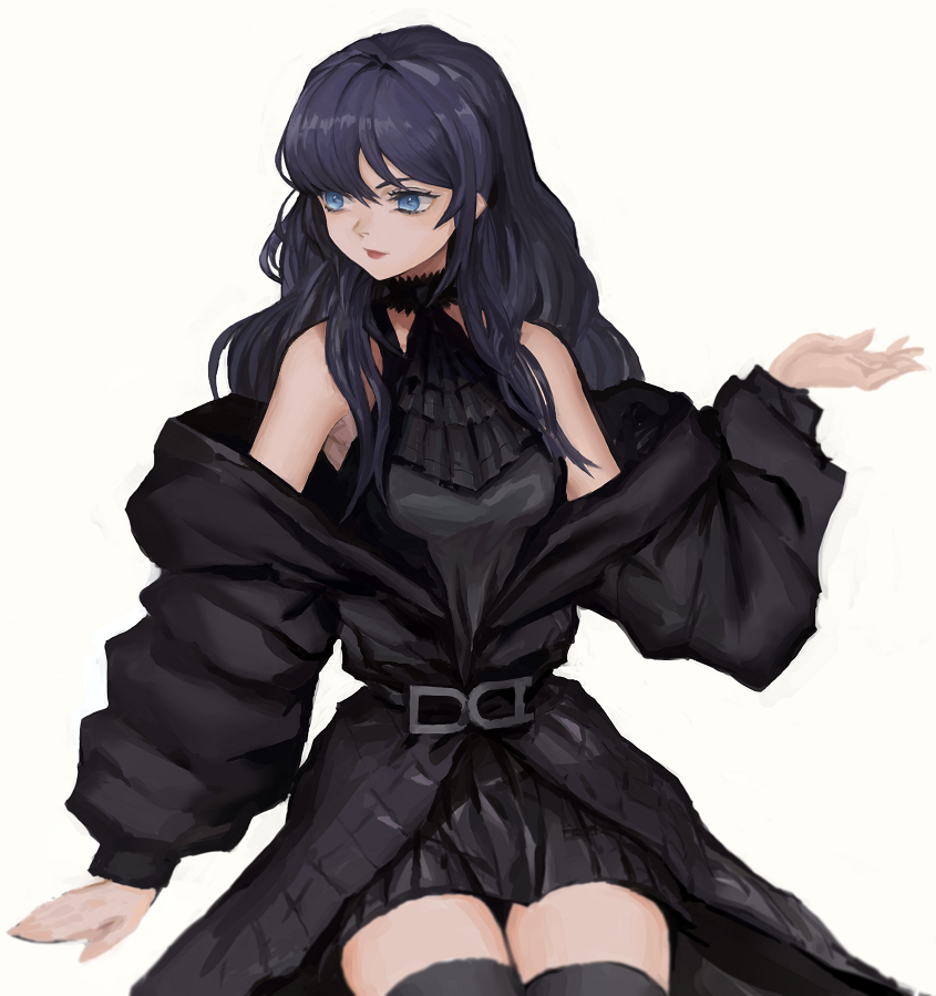 The Big ImageBoard (TBIB) - 1girl anchovy ff14 bare shoulders black dress black hair black ...