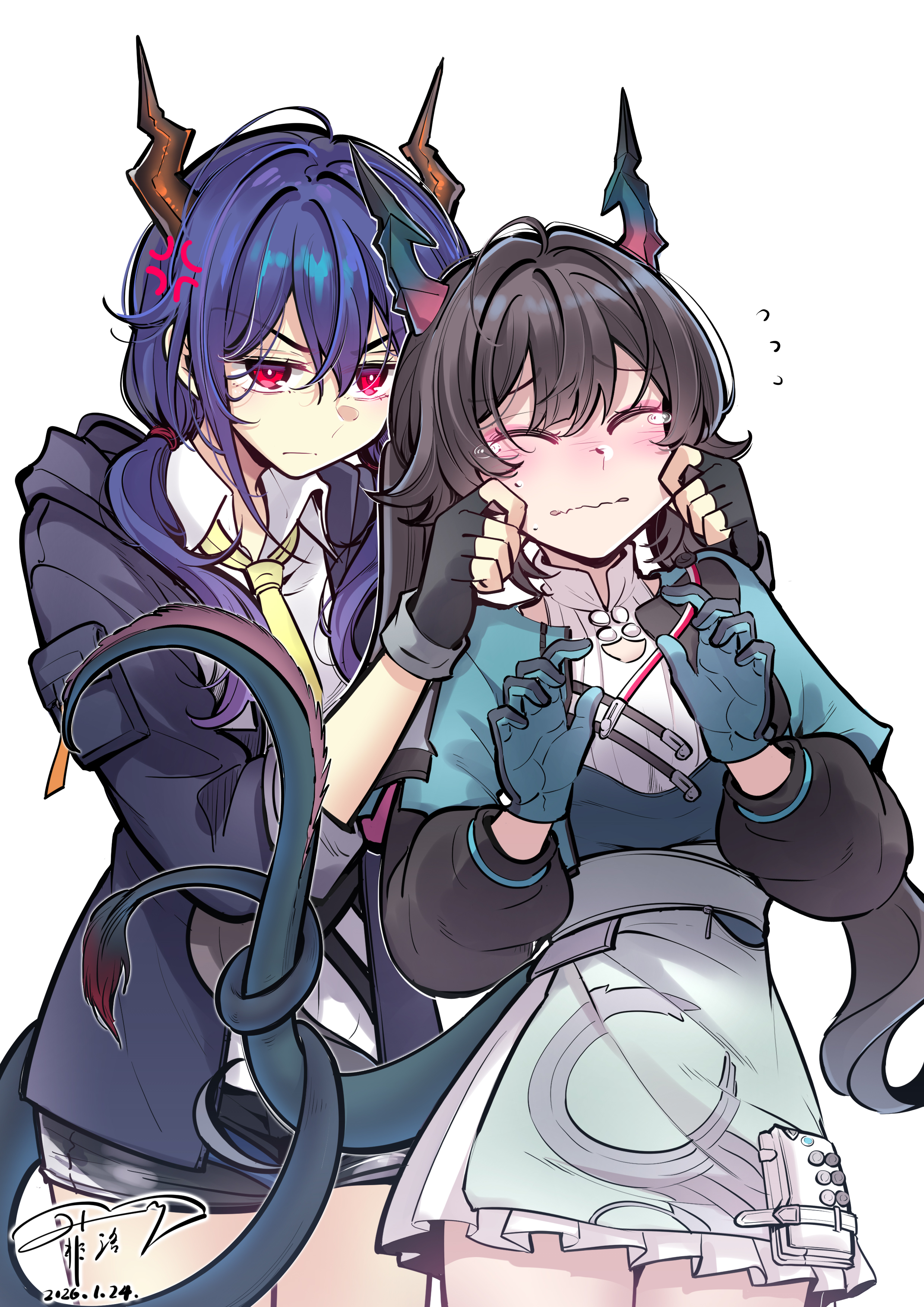 The Big ImageBoard (TBIB) - 2girls absurdres ahoge anger vein arknights ...