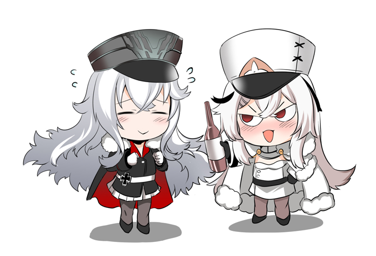 The Big ImageBoard (TBIB) - 2girls alcohol azur lane cape chibi closed ...