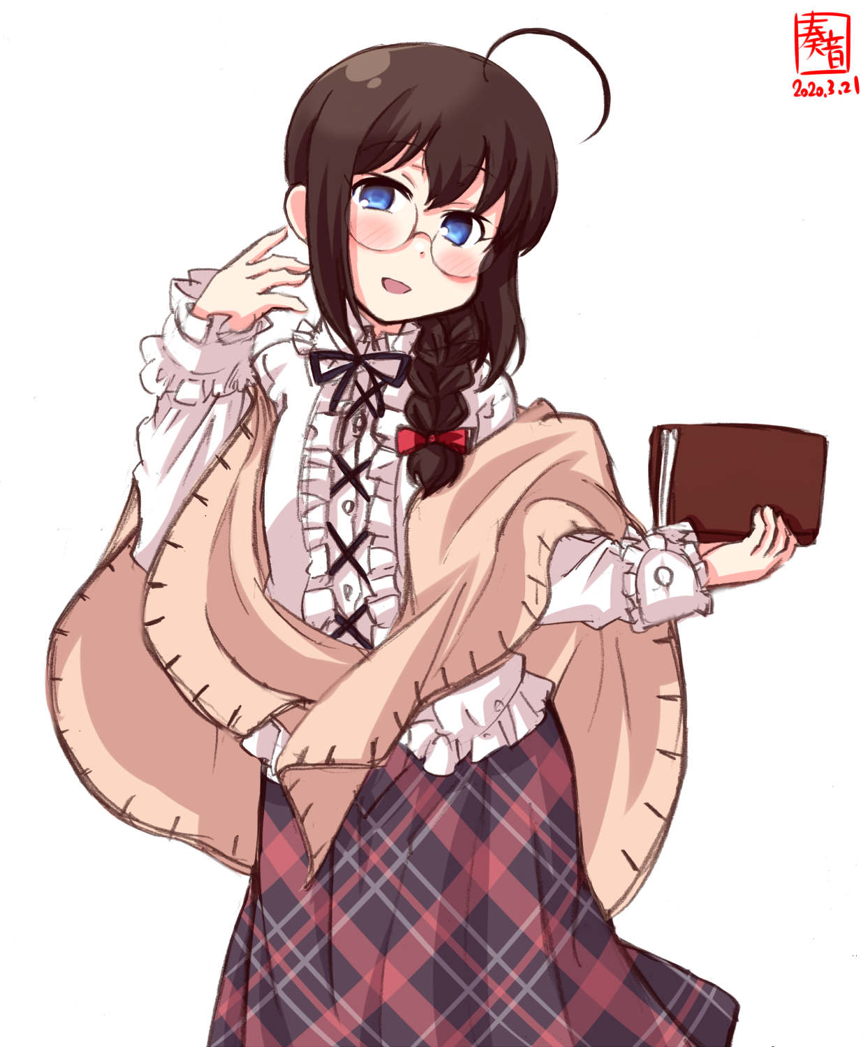 The Big ImageBoard (TBIB) - 1girl ahoge artist logo bespectacled black ...