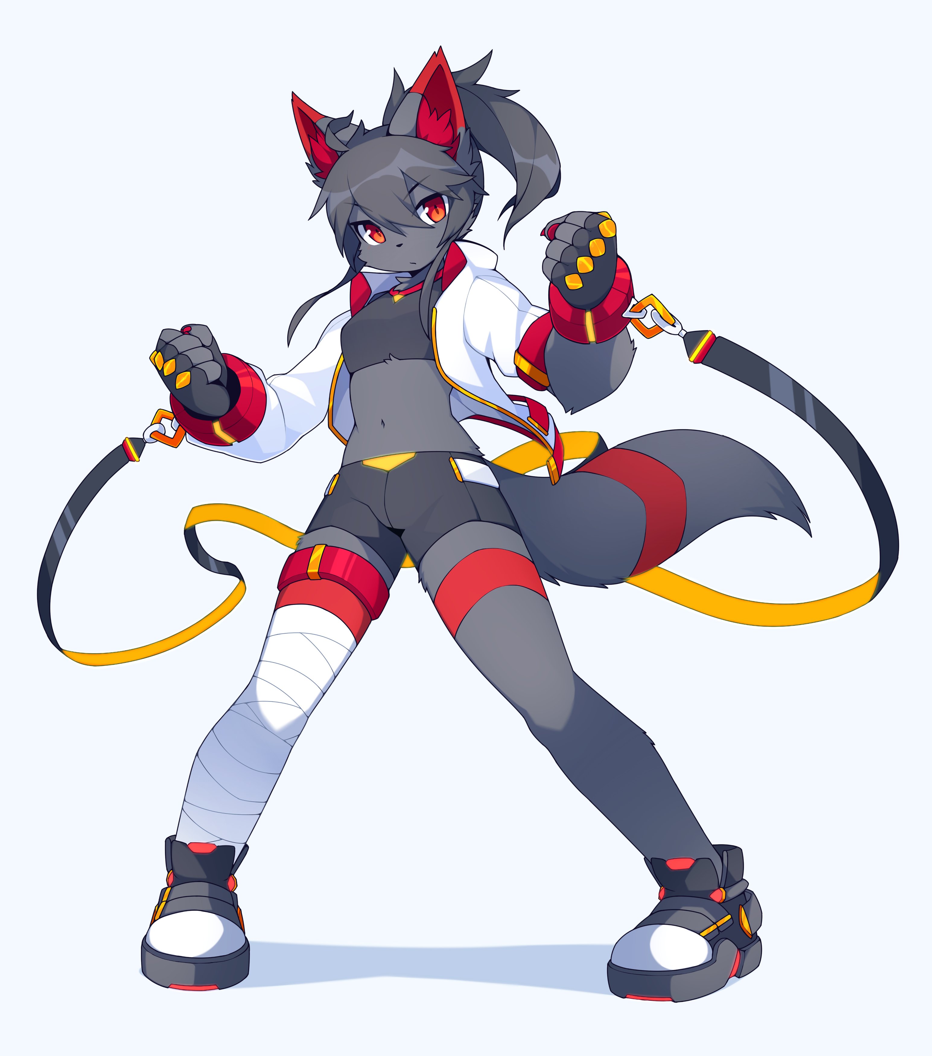 The Big ImageBoard (TBIB) - absurd res anthro bandage black hair canid canine clothing devil-vox ...