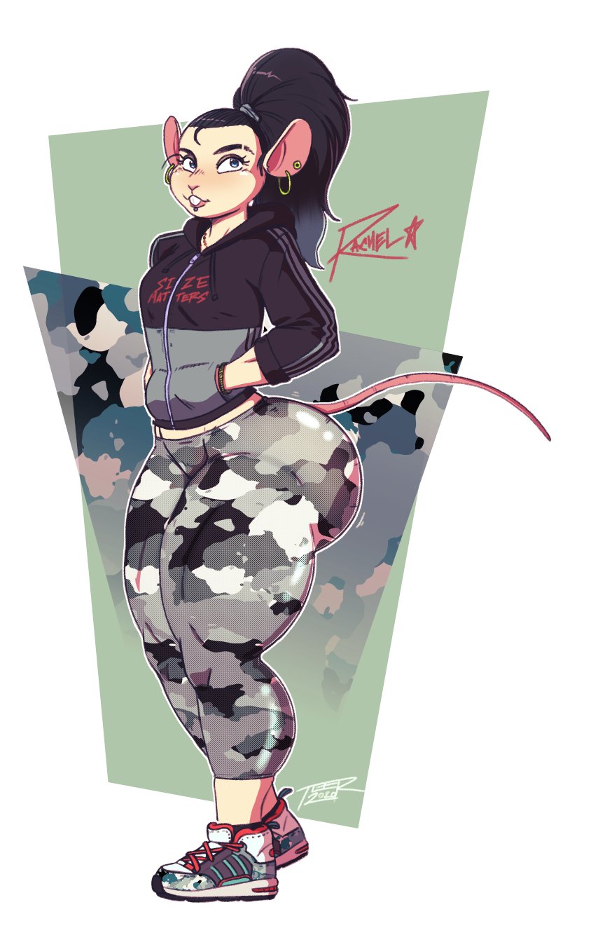 The Big ImageBoard (TBIB) - anthro big butt bottomwear butt camo clothing ear piercing ear ring ...