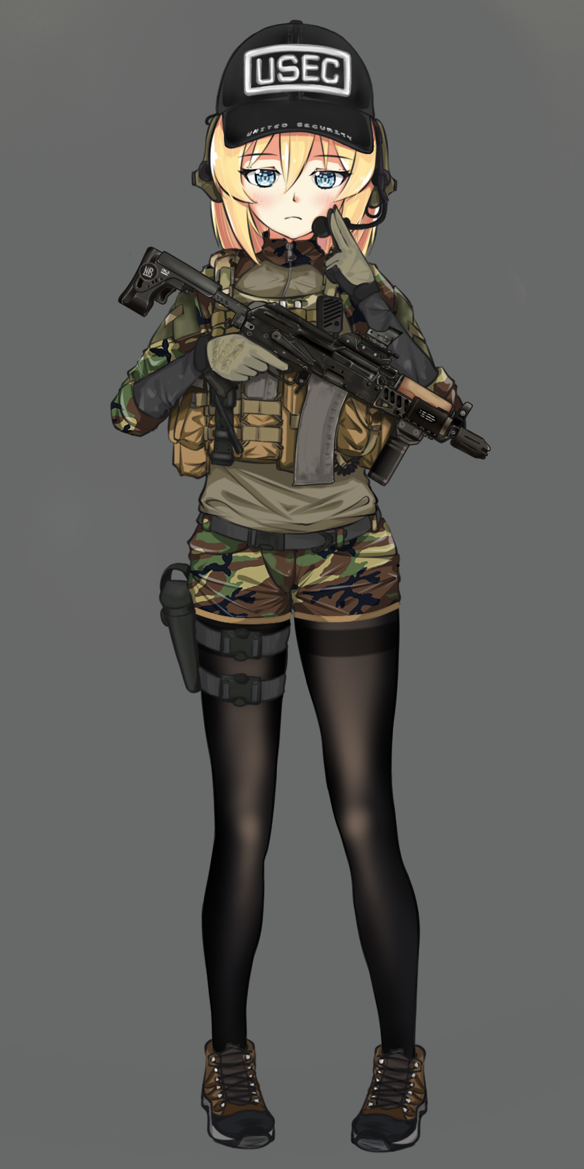 The Big ImageBoard (TBIB) - 1girl aks-74u assault rifle baseball cap ...