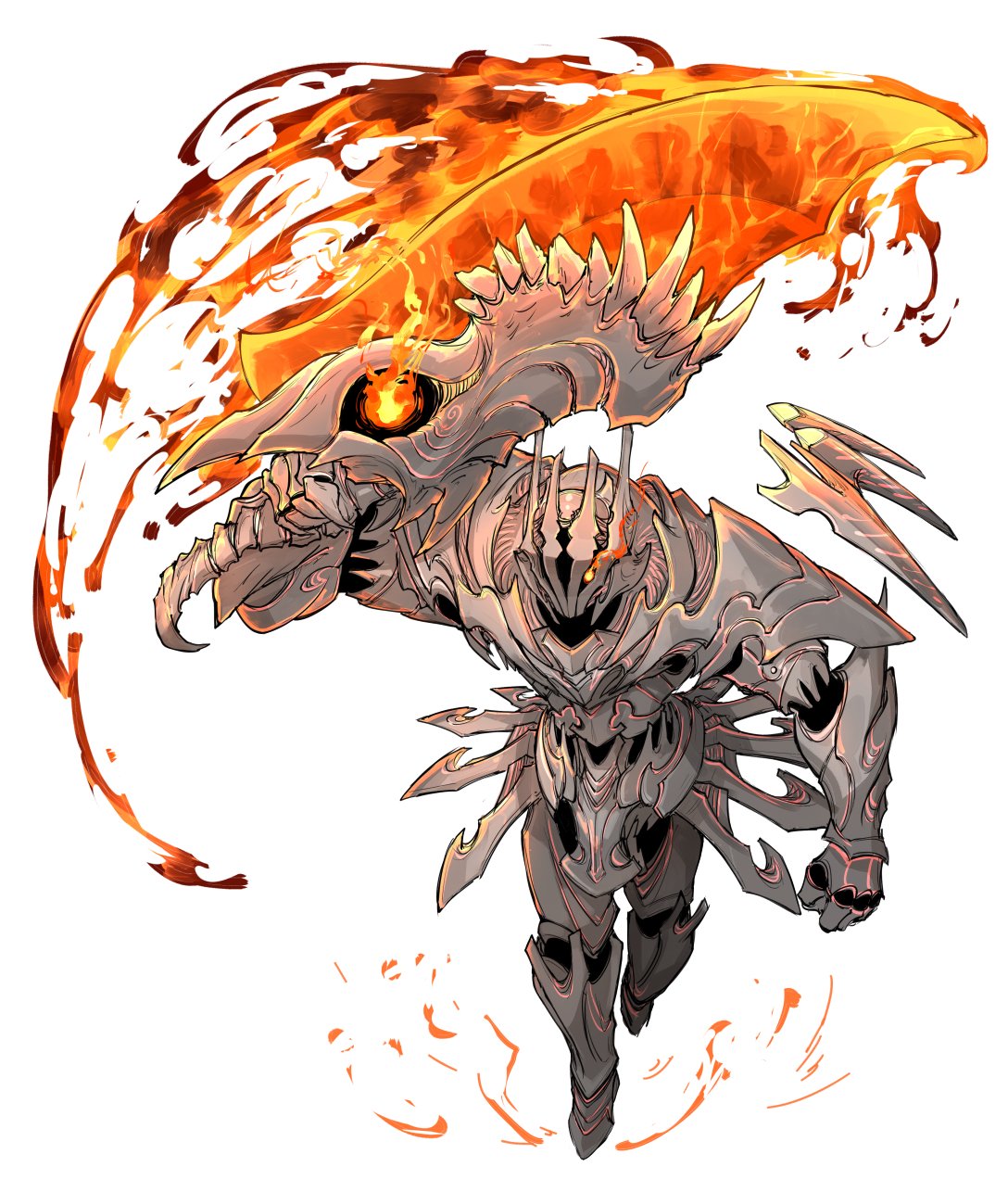 The Big ImageBoard (TBIB) - 1boy armor clenched hand fire floating ...