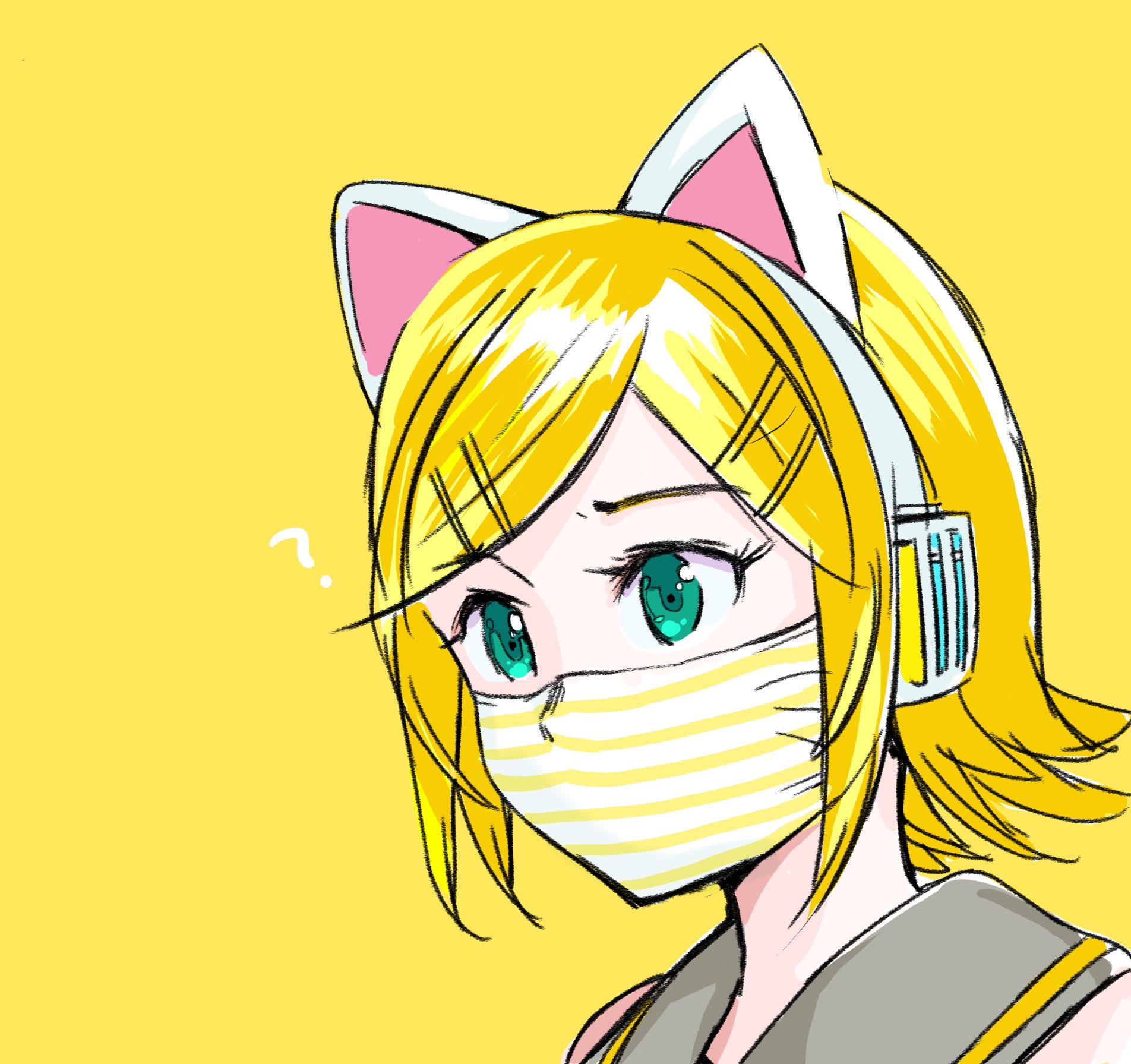 The Big ImageBoard (TBIB) - 1girl ? animal ears aqua eyes bangs blonde hair bow cat ear ...