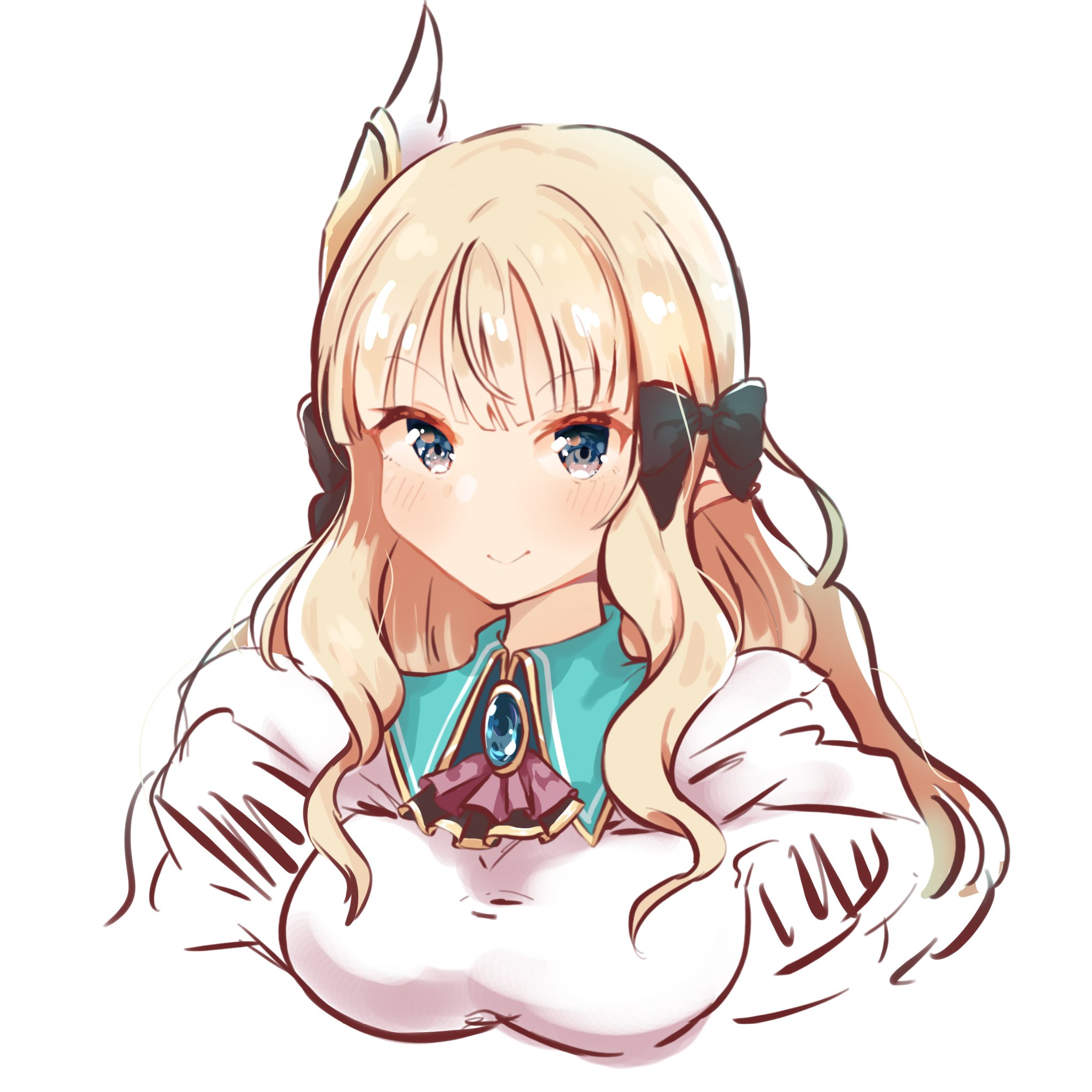 The Big Imageboard Tbib 1girl Blonde Hair Blue Eyes Blush Bow