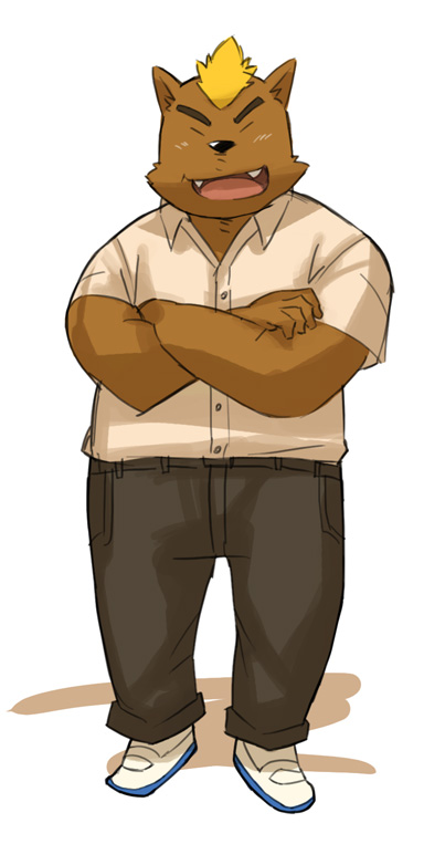 The Big ImageBoard (TBIB) - 2011 anthro black nose blush bottomwear brown body brown fur canid ...