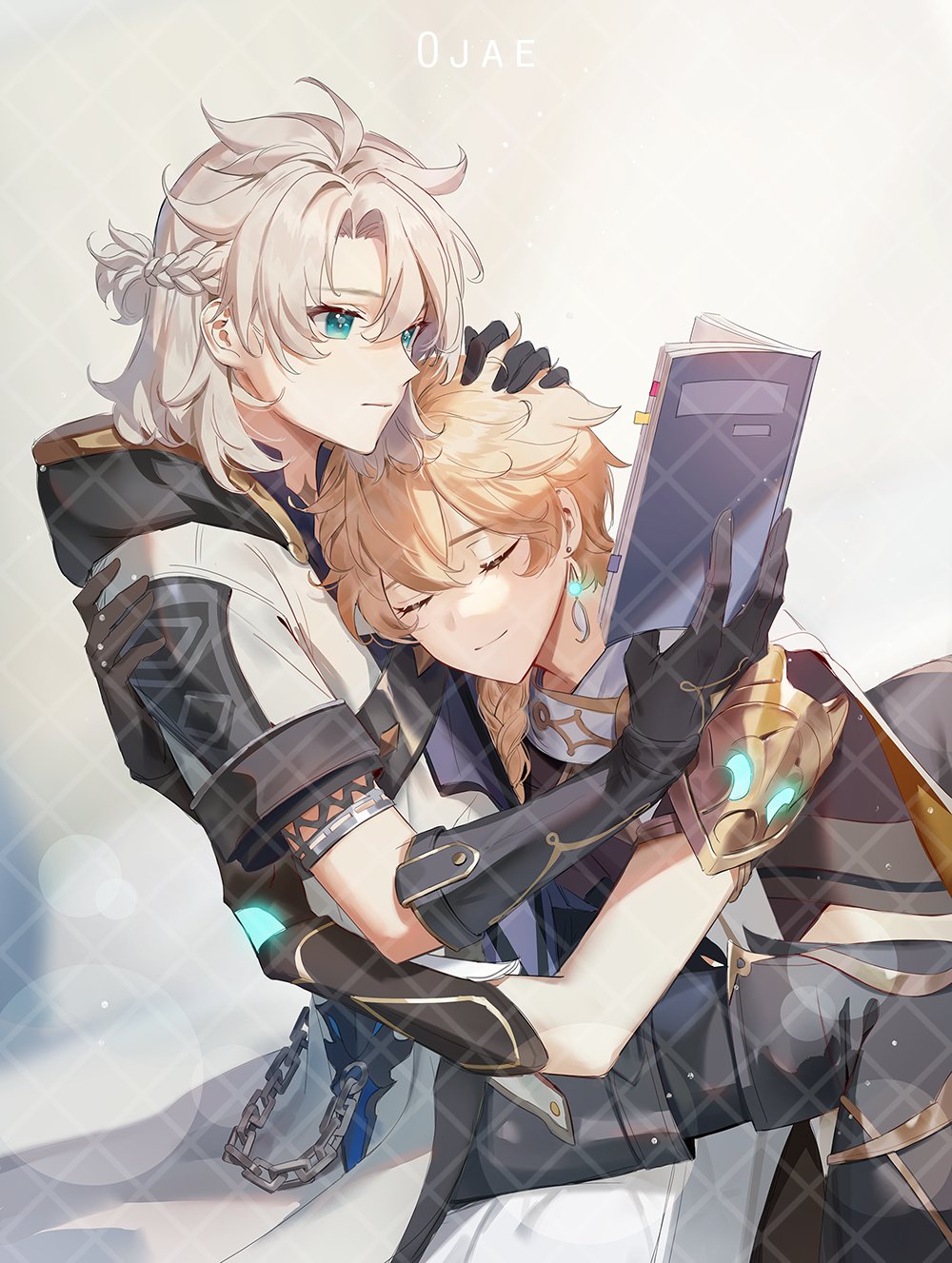 The Big ImageBoard (TBIB) - 0jae 2boys aether (genshin impact) albedo (genshin impact) black ...