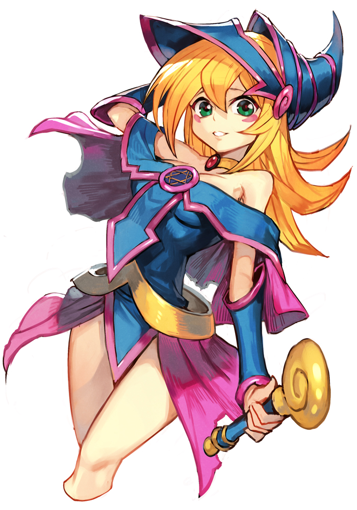 The Big ImageBoard (TBIB) - 1girl arm up bare shoulders blonde hair blue dress blue footwear ...