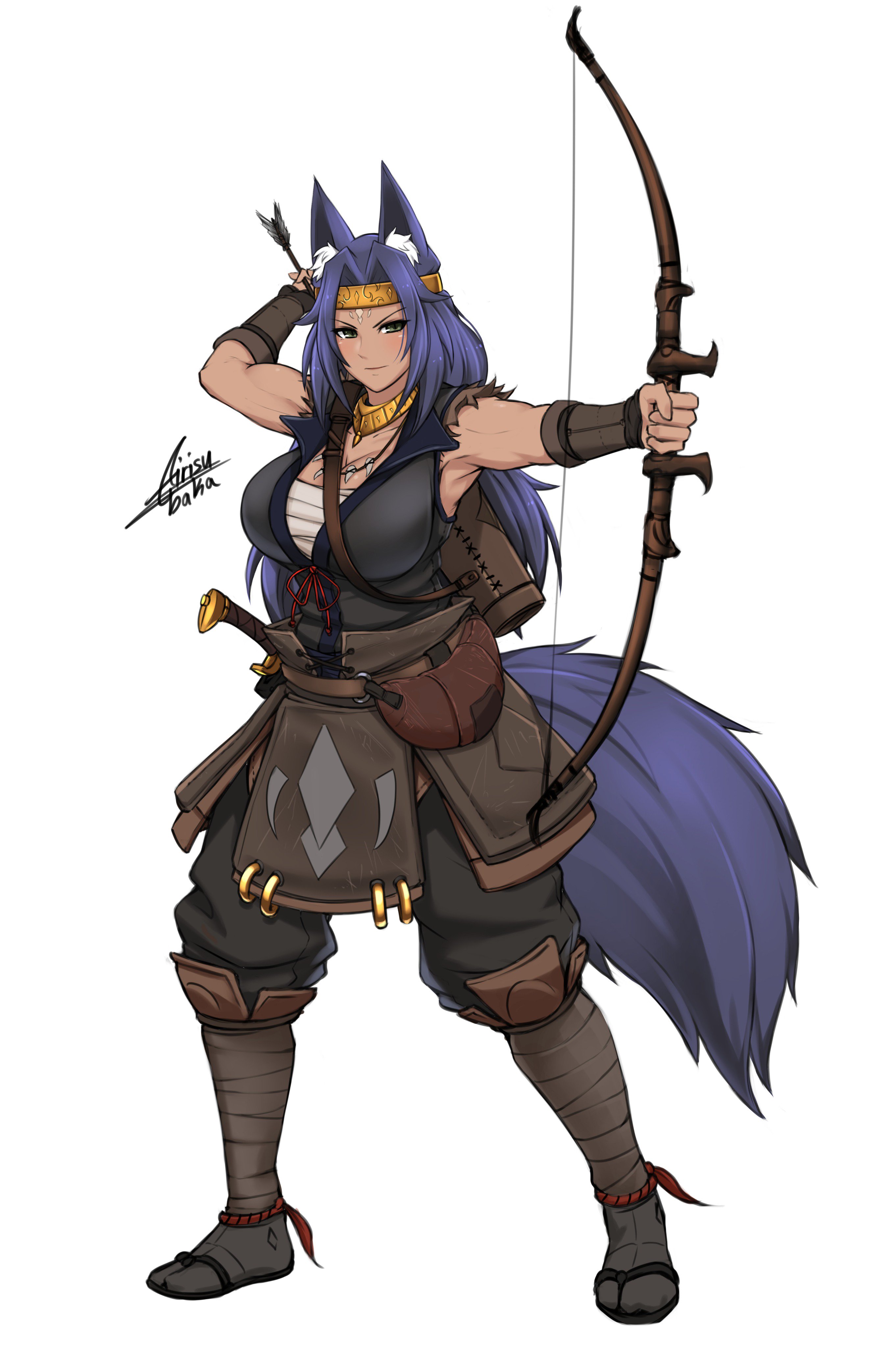 The Big ImageBoard (TBIB) - 2019 absurd res airisubaka animal humanoid armor arrow (weapon) blue ...