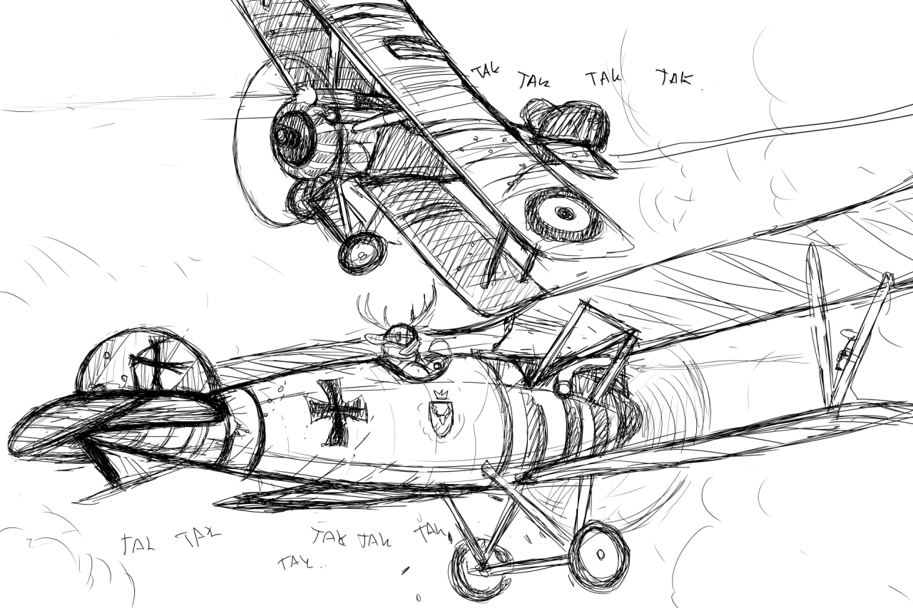 The Big ImageBoard (TBIB) - aircraft airplane ambiguous gender antlers biplane black and white ...