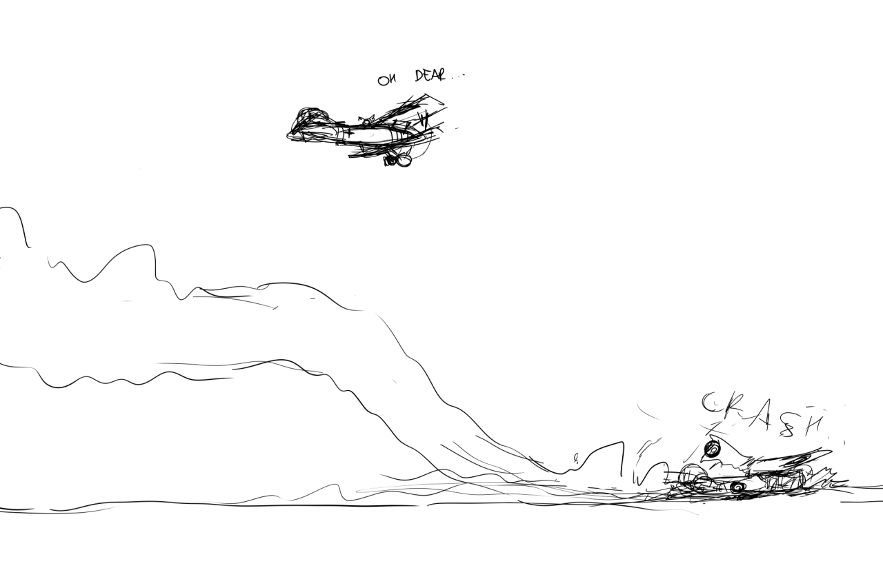 The Big ImageBoard (TBIB) - aircraft airplane ambiguous gender biplane black and white comic ...