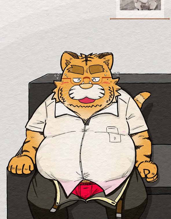 The Big ImageBoard (TBIB) - 2020 anthro belly blush bottomwear clothing eyes closed eyewear ...