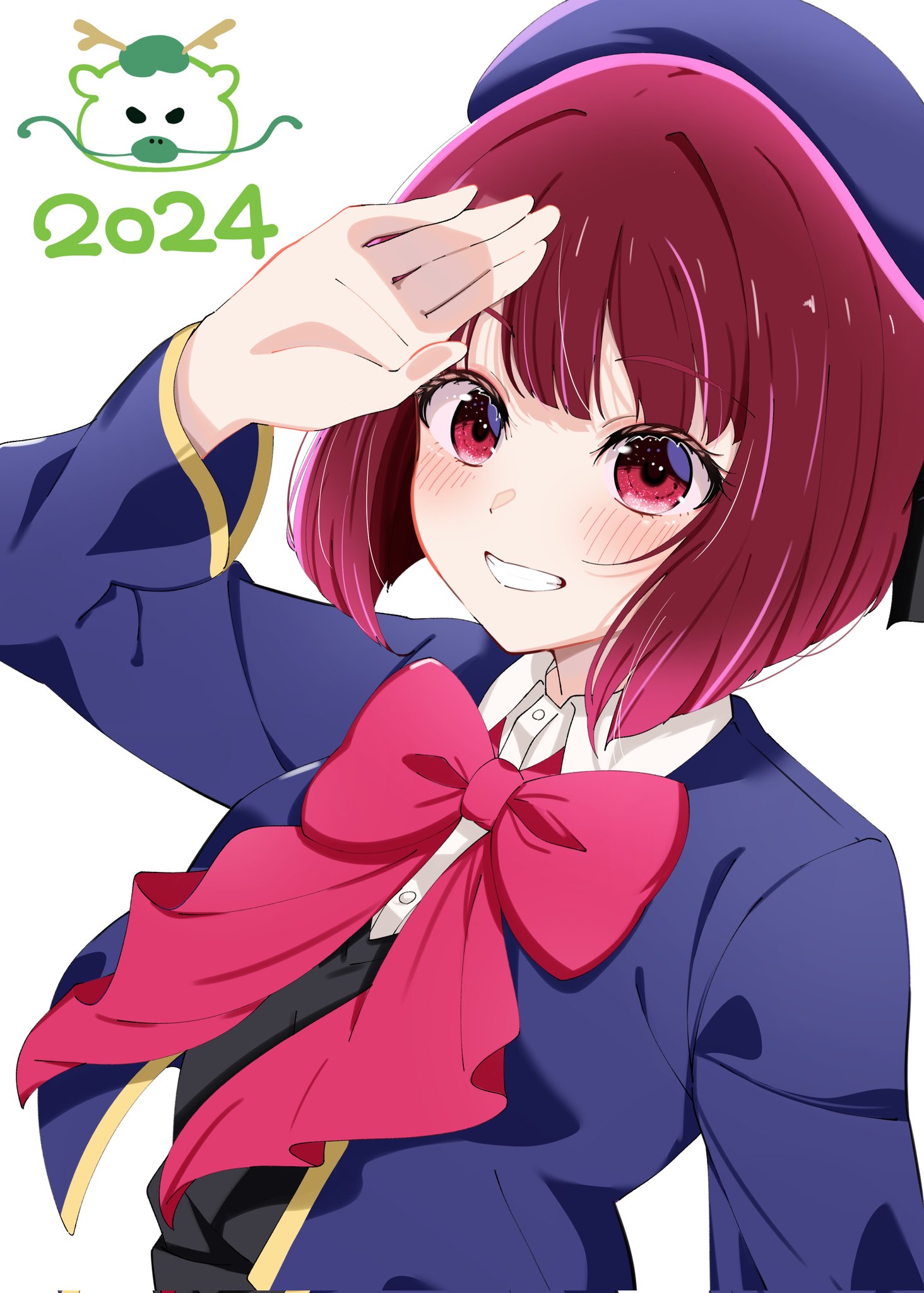 The Big ImageBoard (TBIB) - 1girl 2024 arima kana beret blue hat blue vest blush bob cut hat hat ...