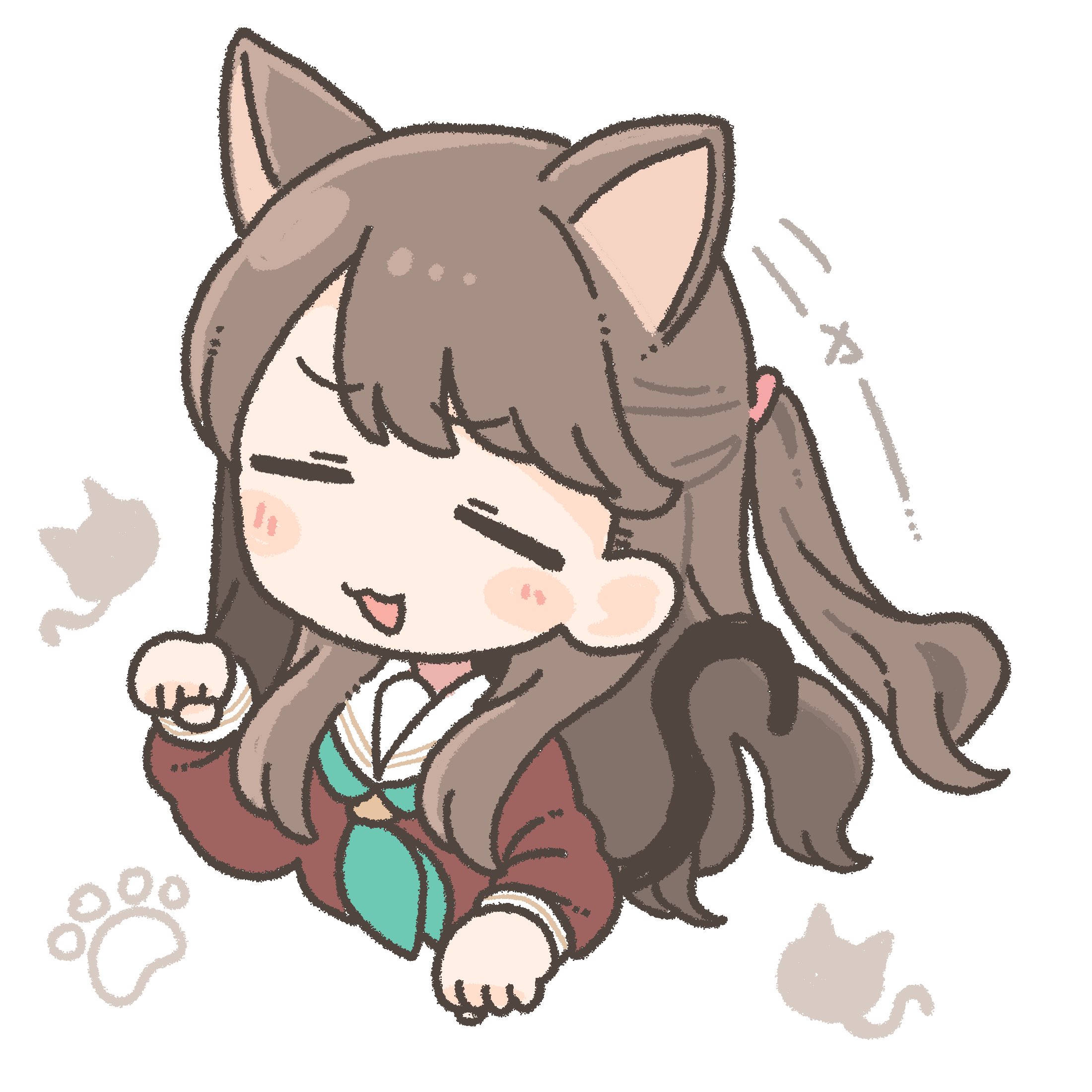 The Big ImageBoard (TBIB) - 1girl :3 animal ears aqua neckerchief brown ...