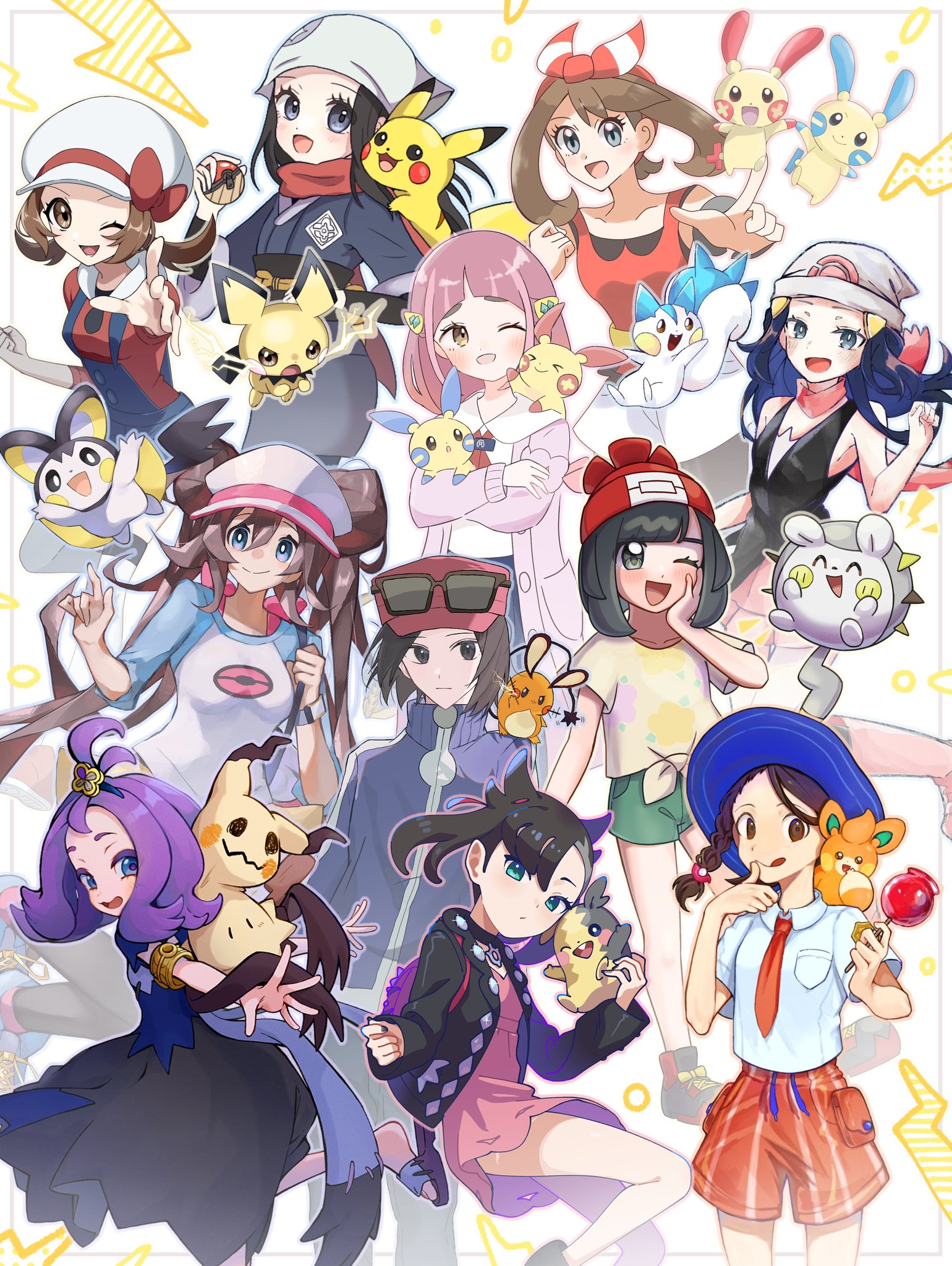 The Big ImageBoard (TBIB) - 1boy 6+girls acerola (pokemon) akari ...