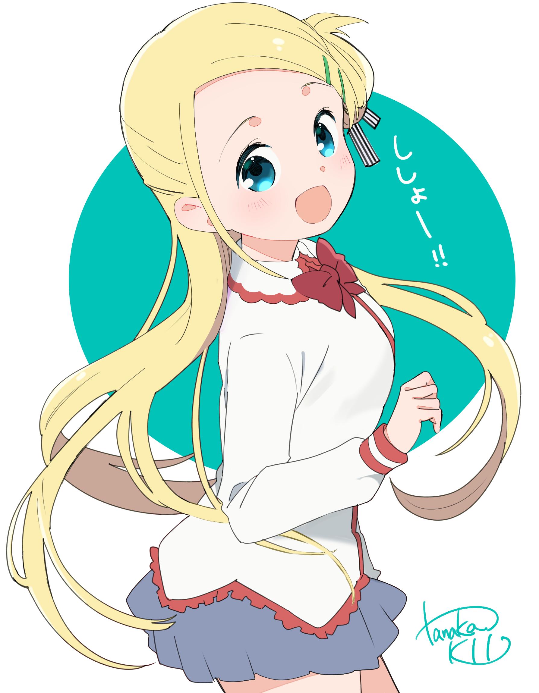 The Big ImageBoard (TBIB) - 1girl :d blonde hair blue eyes blush bow ...