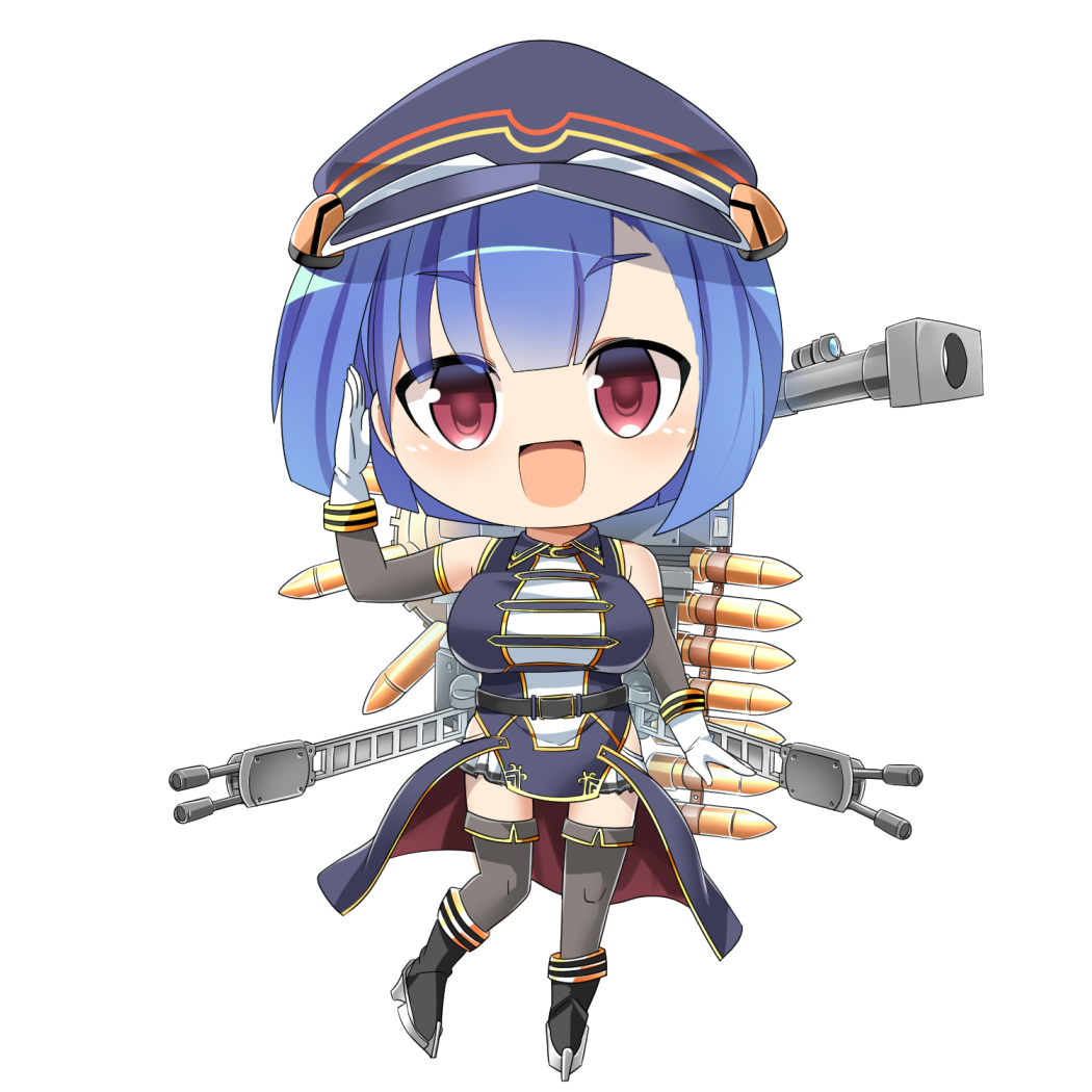 The Big Imageboard Tbib 1girl D Black Dress Black Footwear Black Hat Blue Hair Blunt Bangs