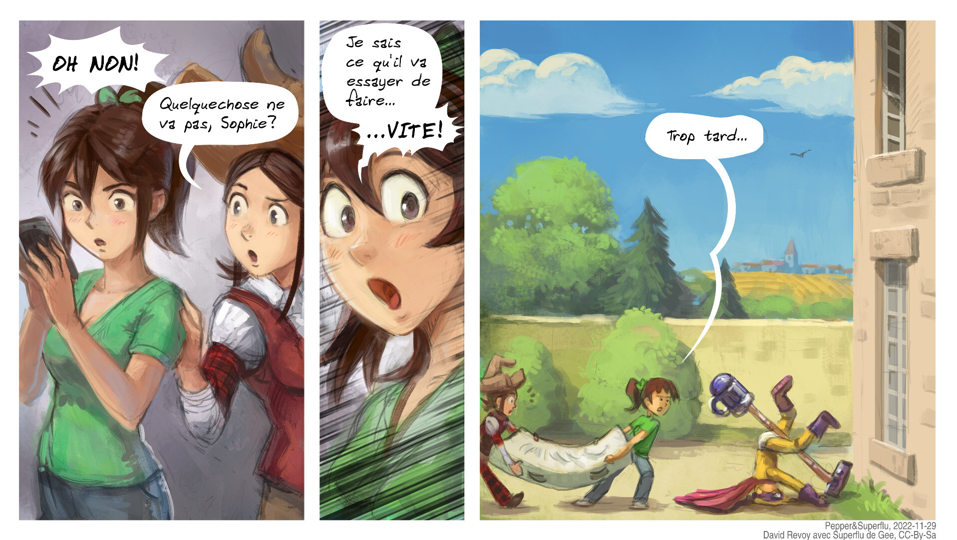 The Big ImageBoard (TBIB) - ! 1boy 2girls armband blonde hair blue eyes bow broom brown eyes ...