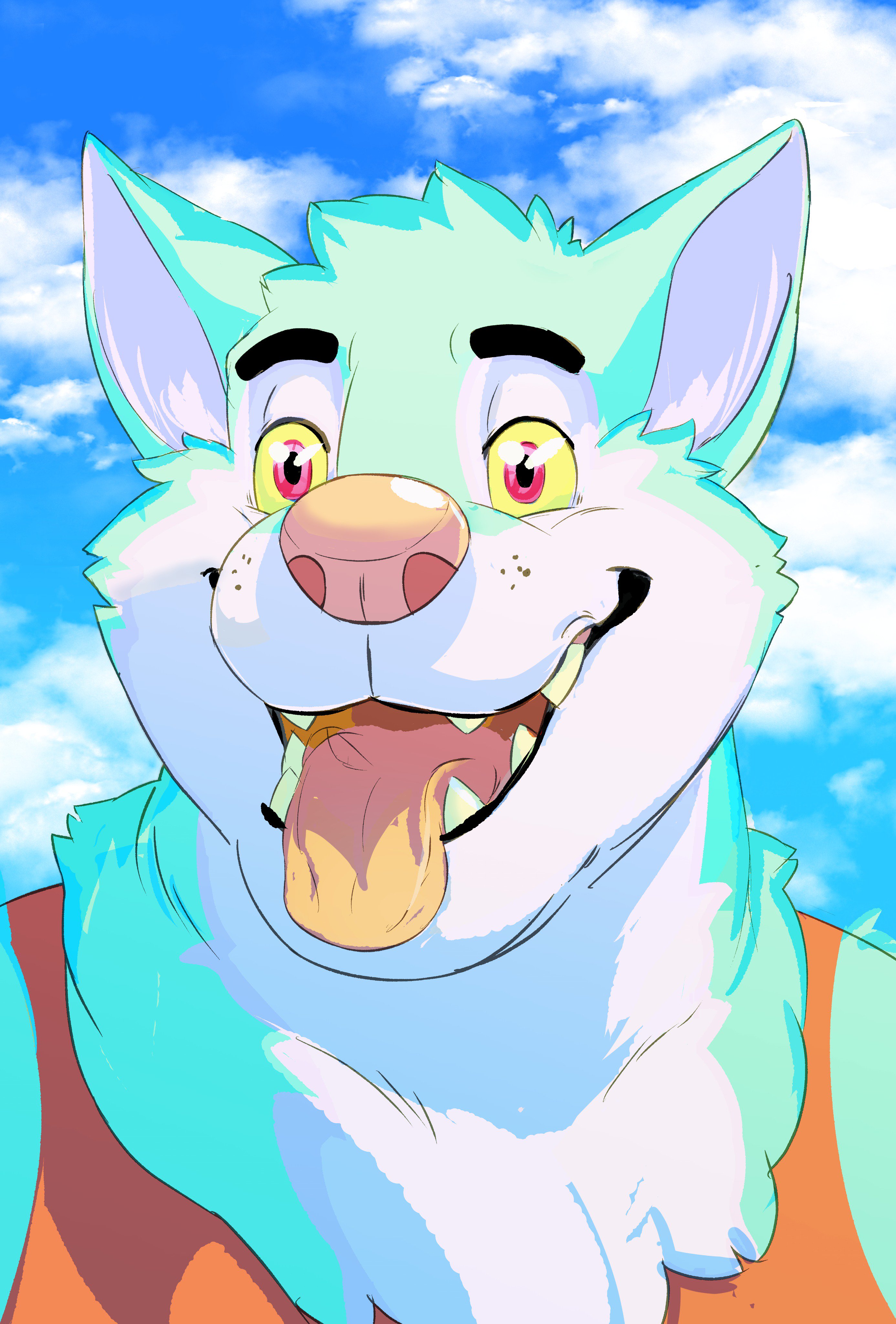 The Big ImageBoard (TBIB) - 2018 absurd res anthro biped blue body blue fur canid canine clothed ...