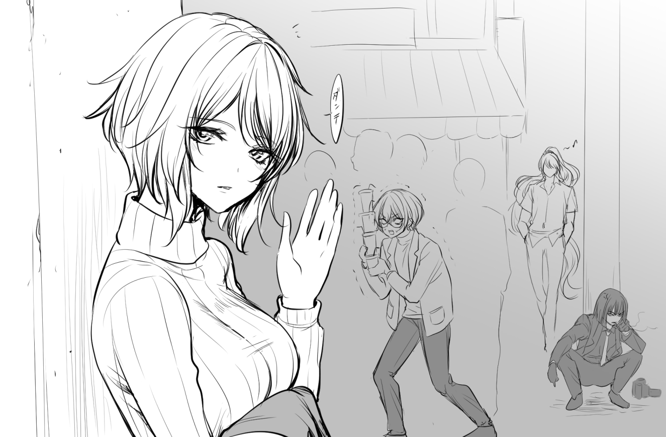 The Big ImageBoard (TBIB) - 2boys 2girls bob cut collared shirt ...