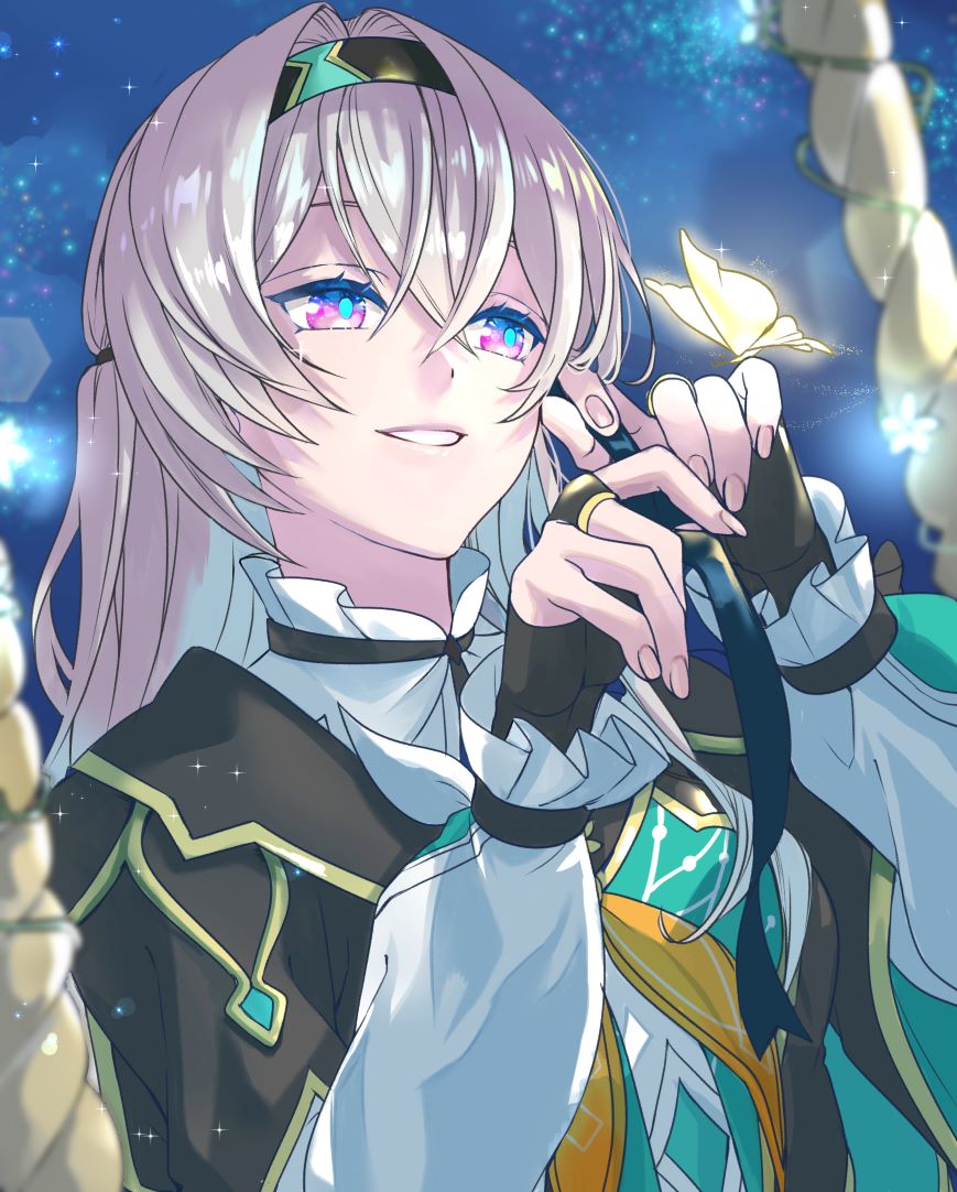 The Big ImageBoard (TBIB) - 1girl 1other antenna hair blue eyes bridal ...