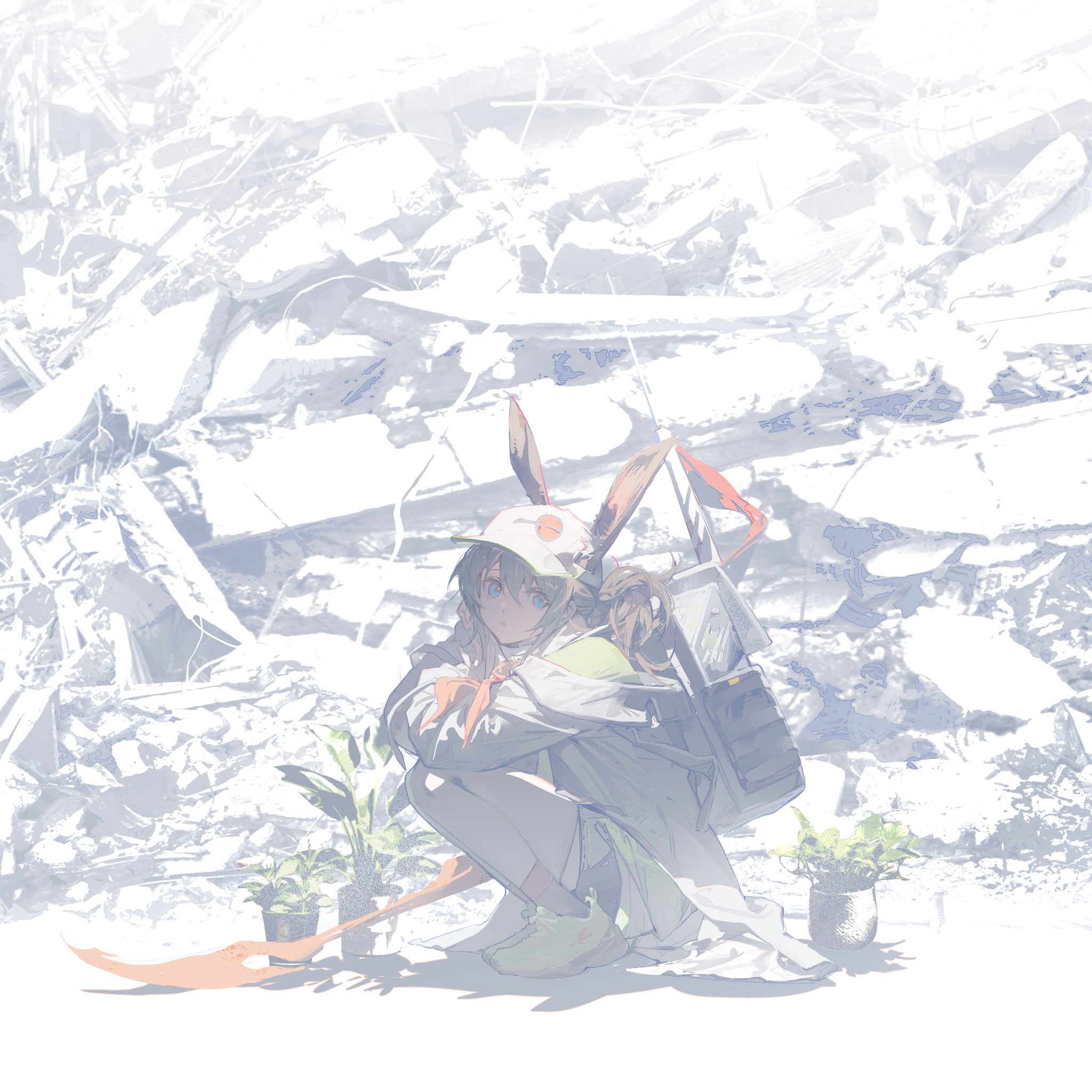 The Big ImageBoard (TBIB) - 1girl amiya (arknights) amiya (planter) (arknights) animal ears ...