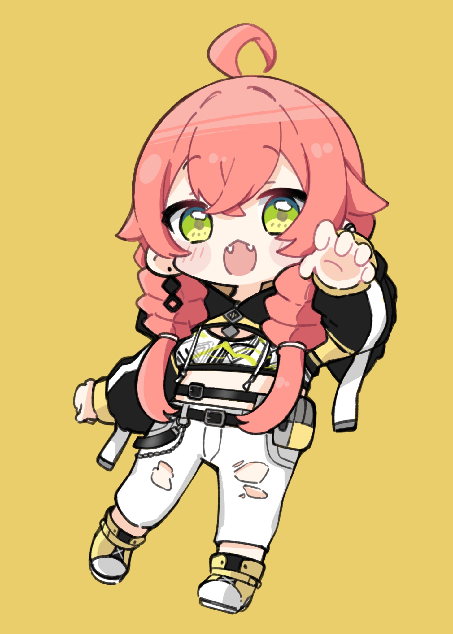 The Big ImageBoard (TBIB) - 1girl ahoge braid brown background chibi ...