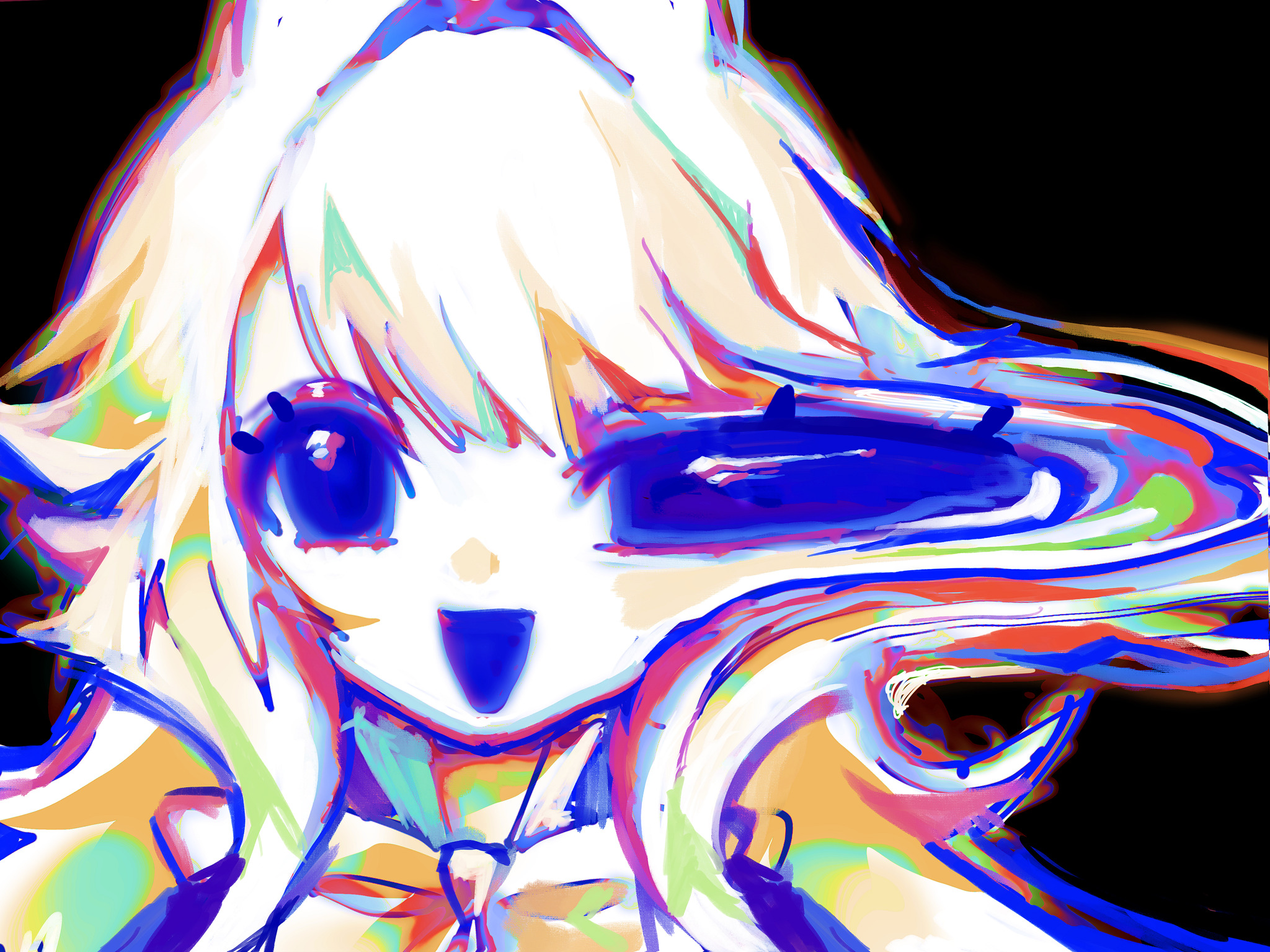 The Big ImageBoard (TBIB) - 1girl black background black eyes black mouth bow bowtie commentary ...