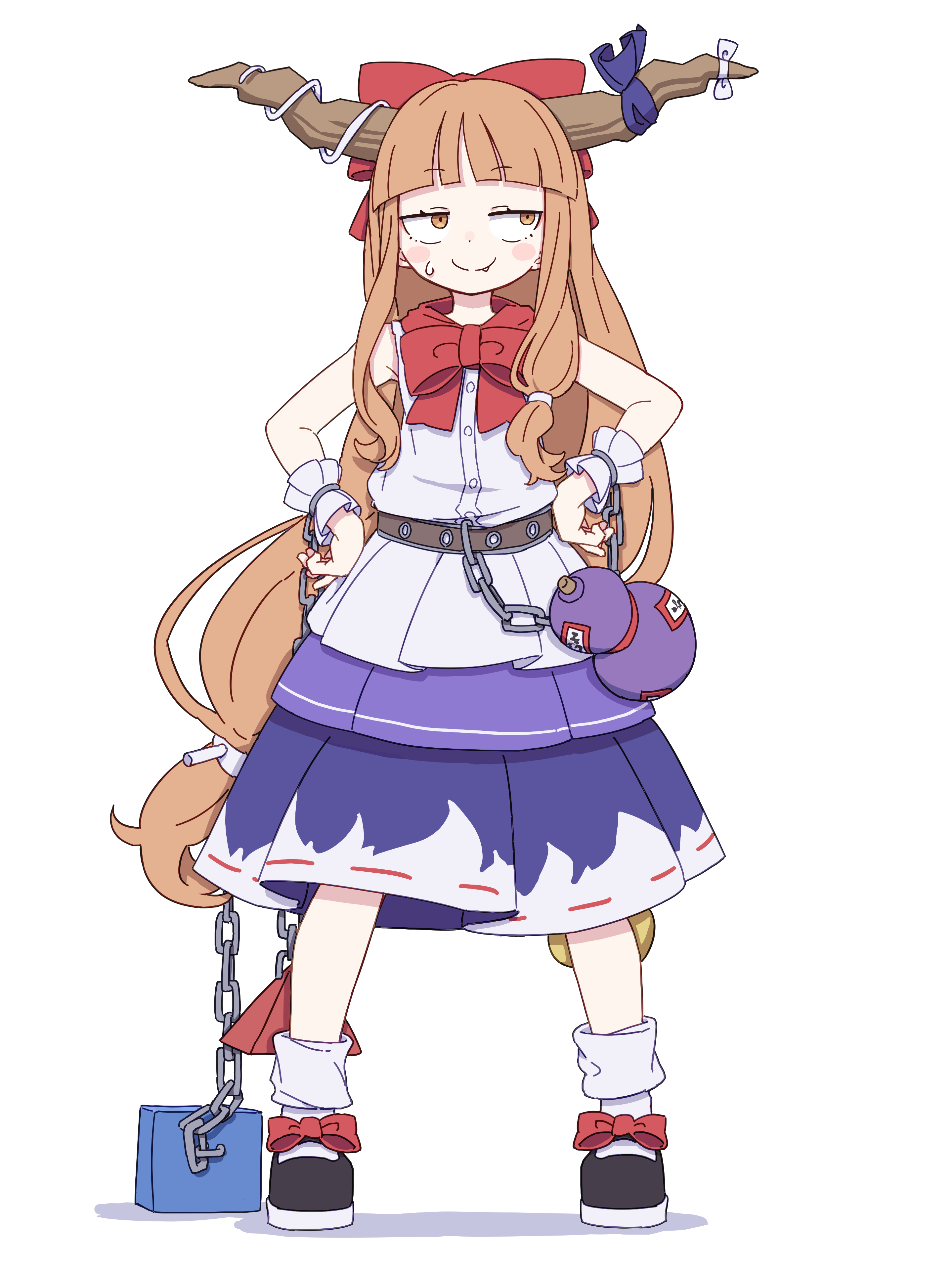 The Big ImageBoard (TBIB) - 1girl absurdres bare shoulders blue bow blue skirt blunt bangs blush ...