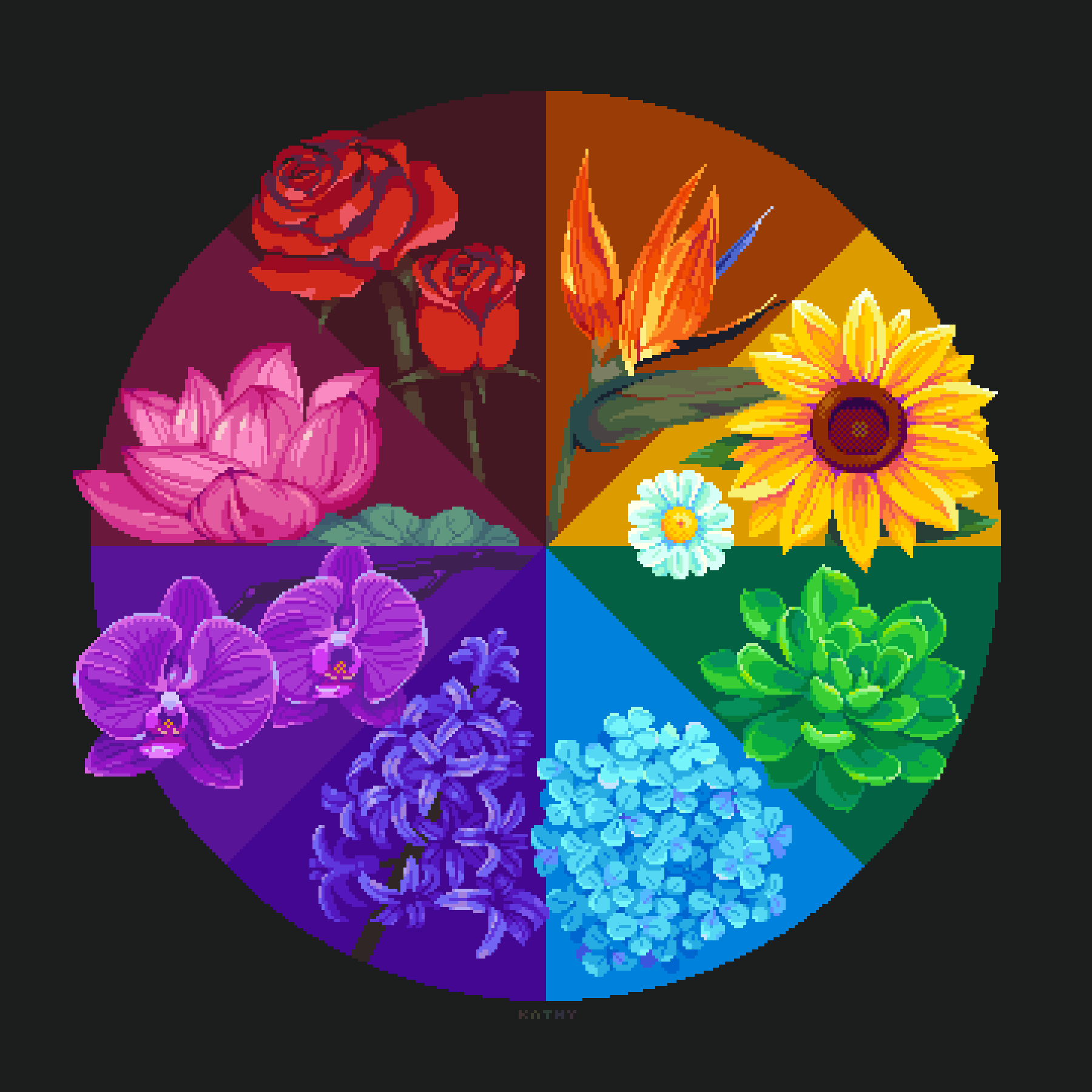 The Big ImageBoard (TBIB) - blue flower color wheel challenge colorful ...