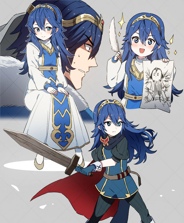 The Big ImageBoard (TBIB) - 1boy 1girl aged down ameno (a meno0) blue eyes blue hair blush brand ...